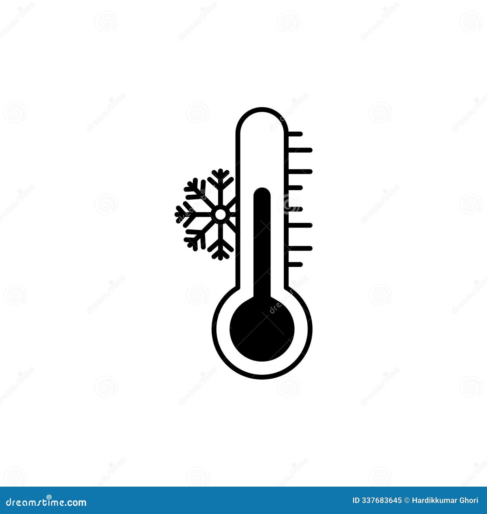 Thermometer Cold Icon Set. Winter Freezing Temperature Vector Symbol ...