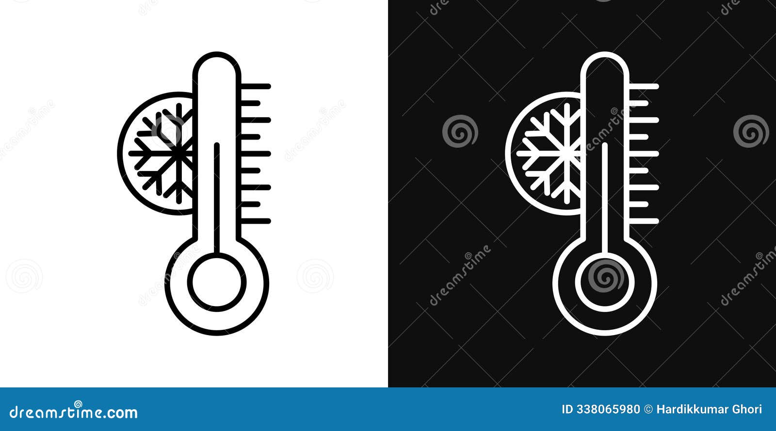 Thermometer Cold Icon Set. Winter Freezing Temperature Vector Symbol ...