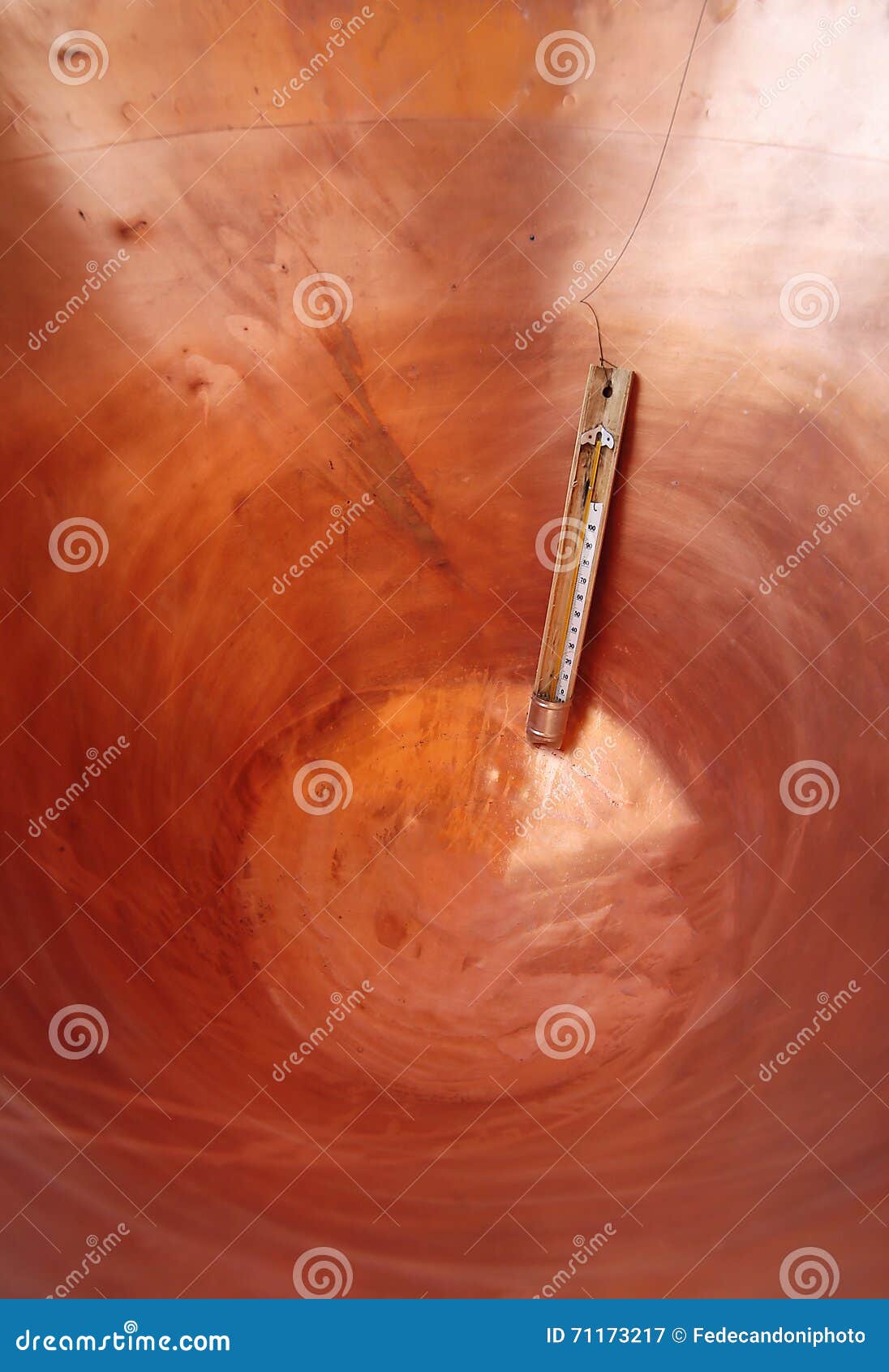 Thermometer in a Copper Pot in the Dairy Stock Image - Image of ...