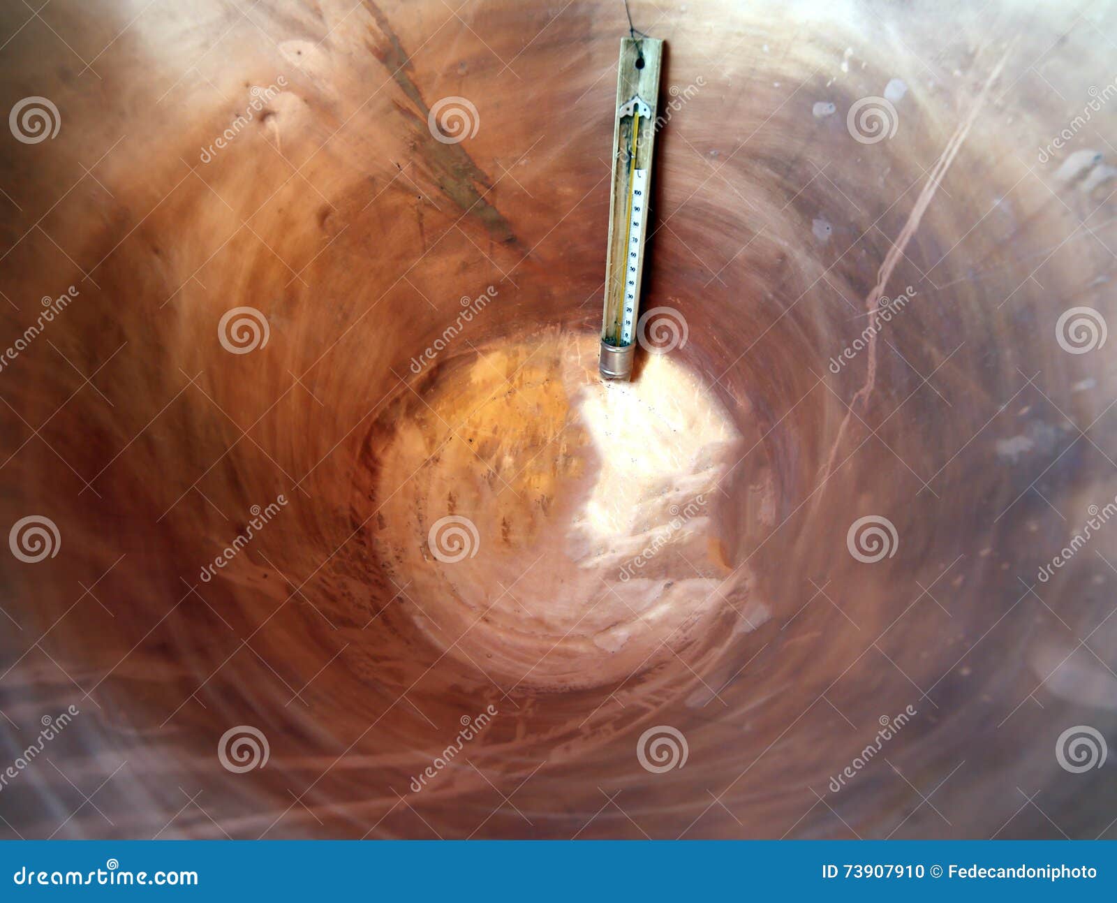 Thermometer in a Copper Pot Stock Photo - Image of yogurth, metering ...