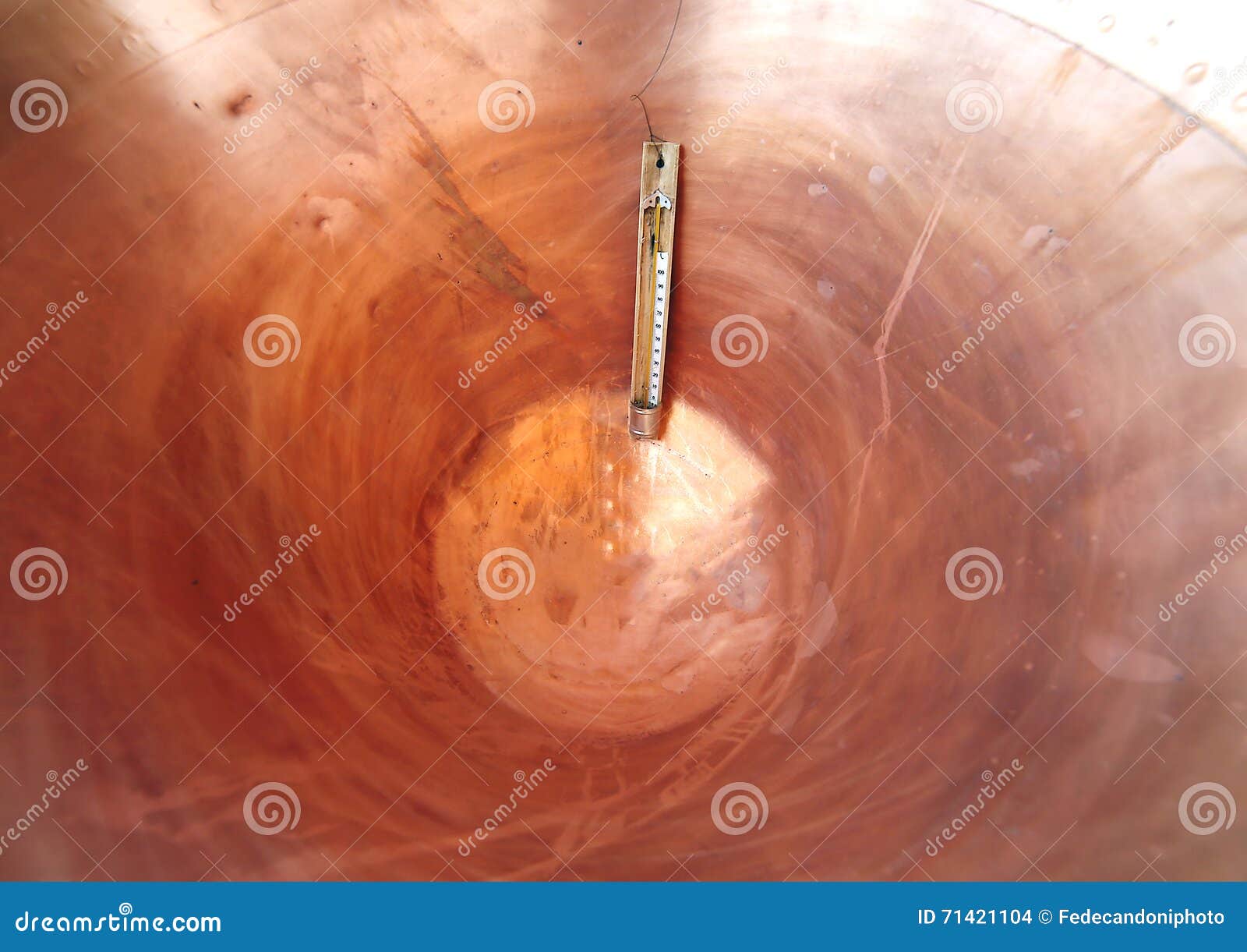Thermometer in a Copper Pot Stock Photo - Image of industrial, cauldron ...