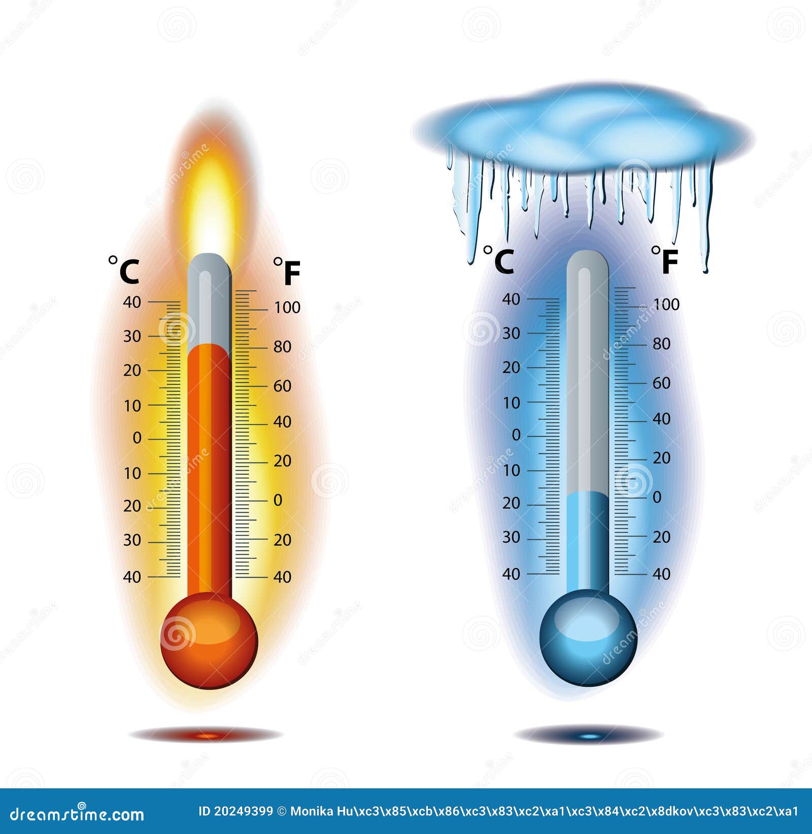 Thermometer Fire Ice stock illustration. Illustration of celsius - 20249399
