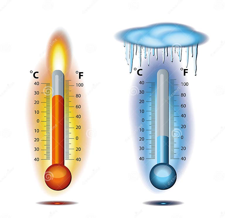 Thermometer Fire Ice stock illustration. Illustration of celsius - 20249399