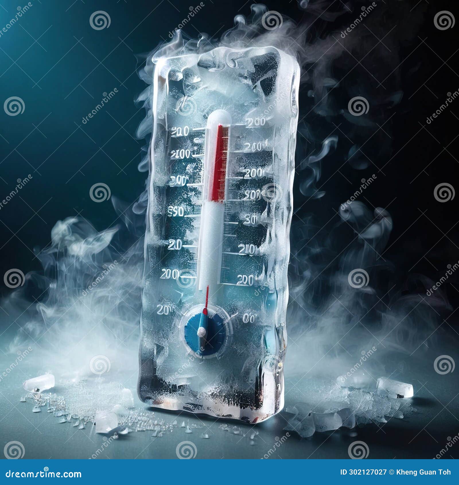 Thermometer, Freezing Temperatures, Frozen and Cold, Covered with Ice ...