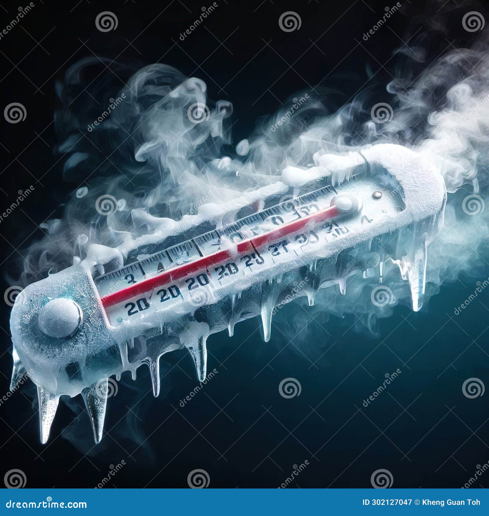 Thermometer, Freezing Temperatures, Frozen and Cold, Covered with Ice ...