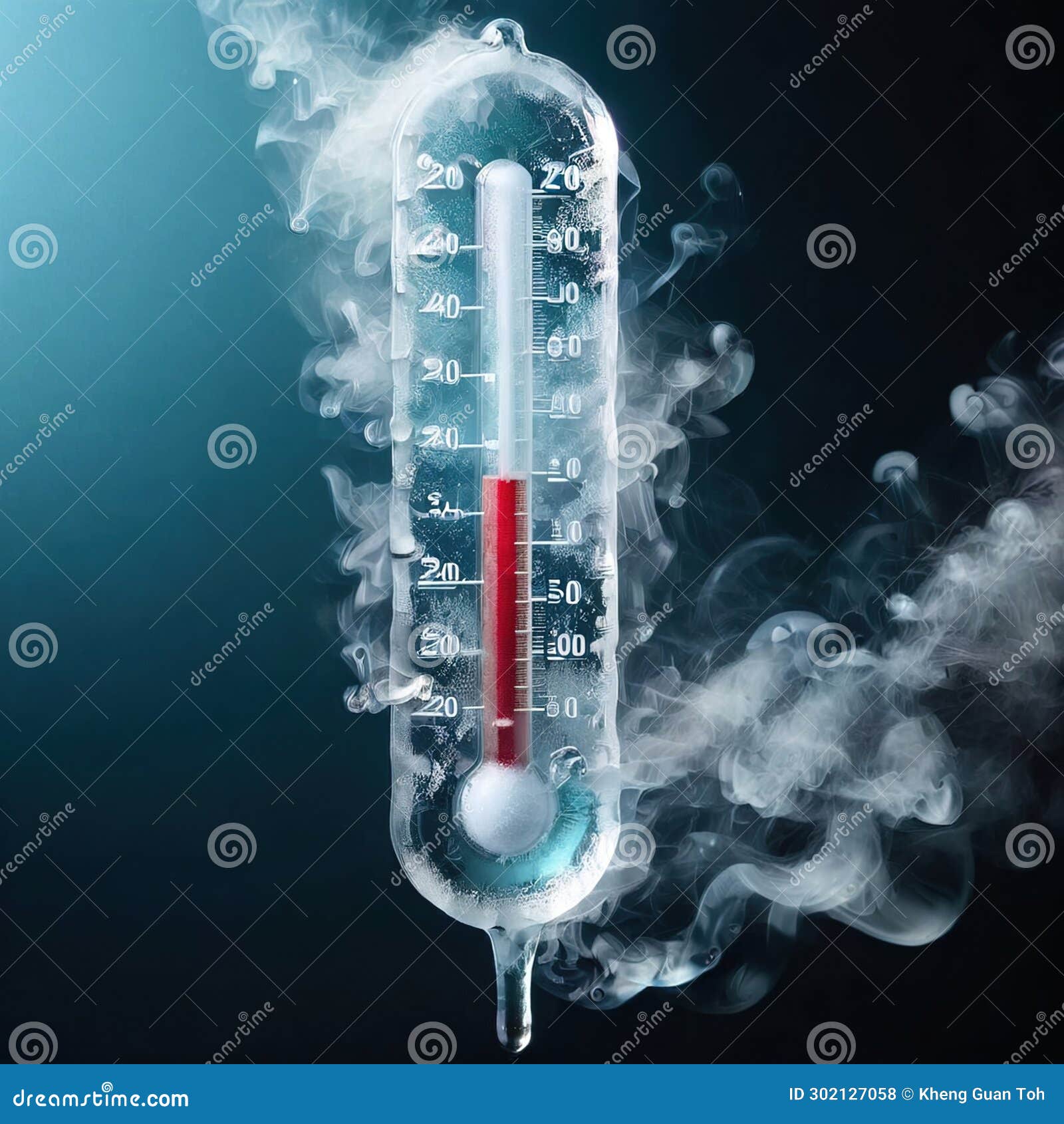 Thermometer, Freezing Temperatures, Frozen and Cold, Covered with Ice ...