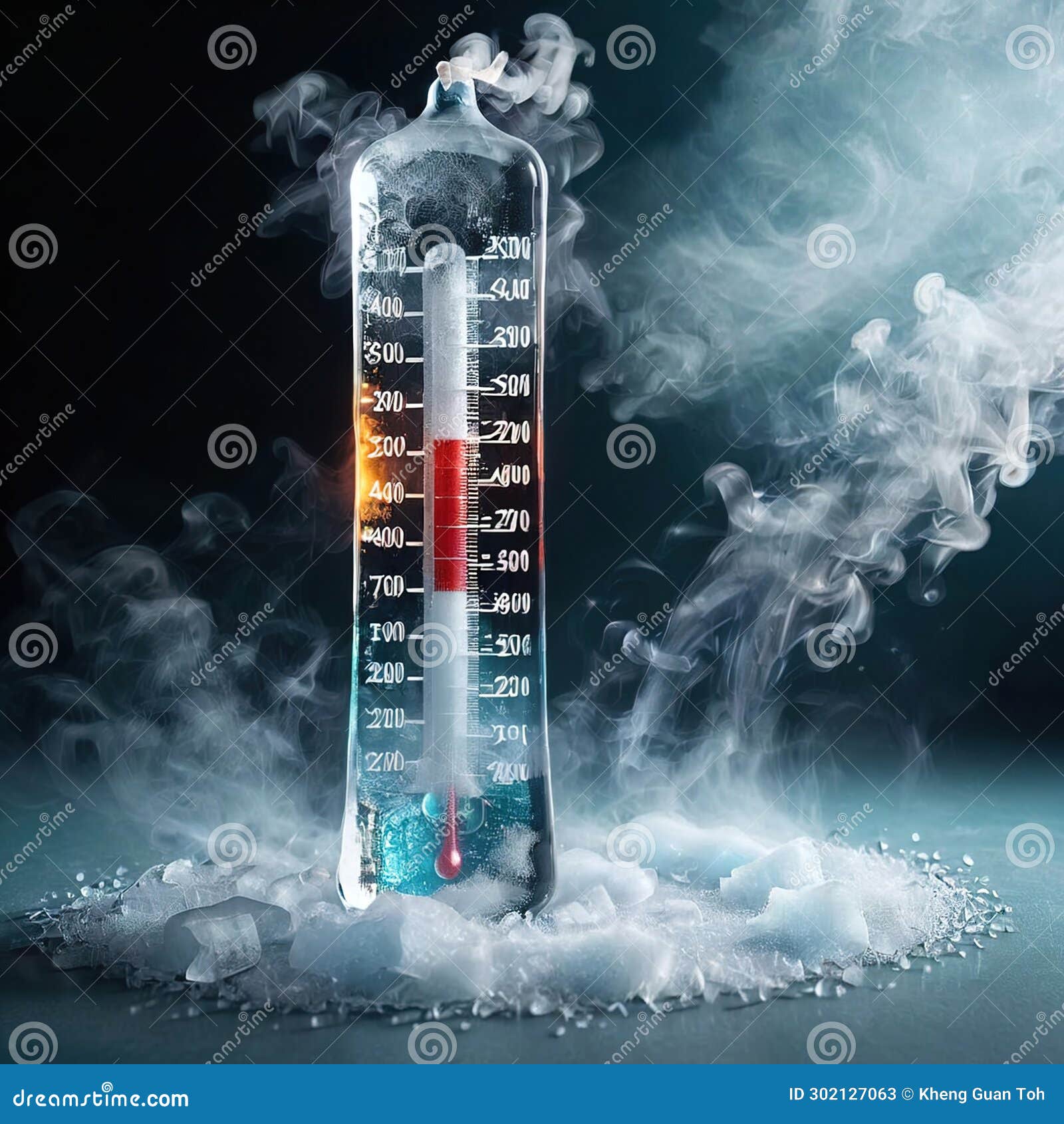 Thermometer, Freezing Temperatures, Frozen and Cold, Covered with Ice ...