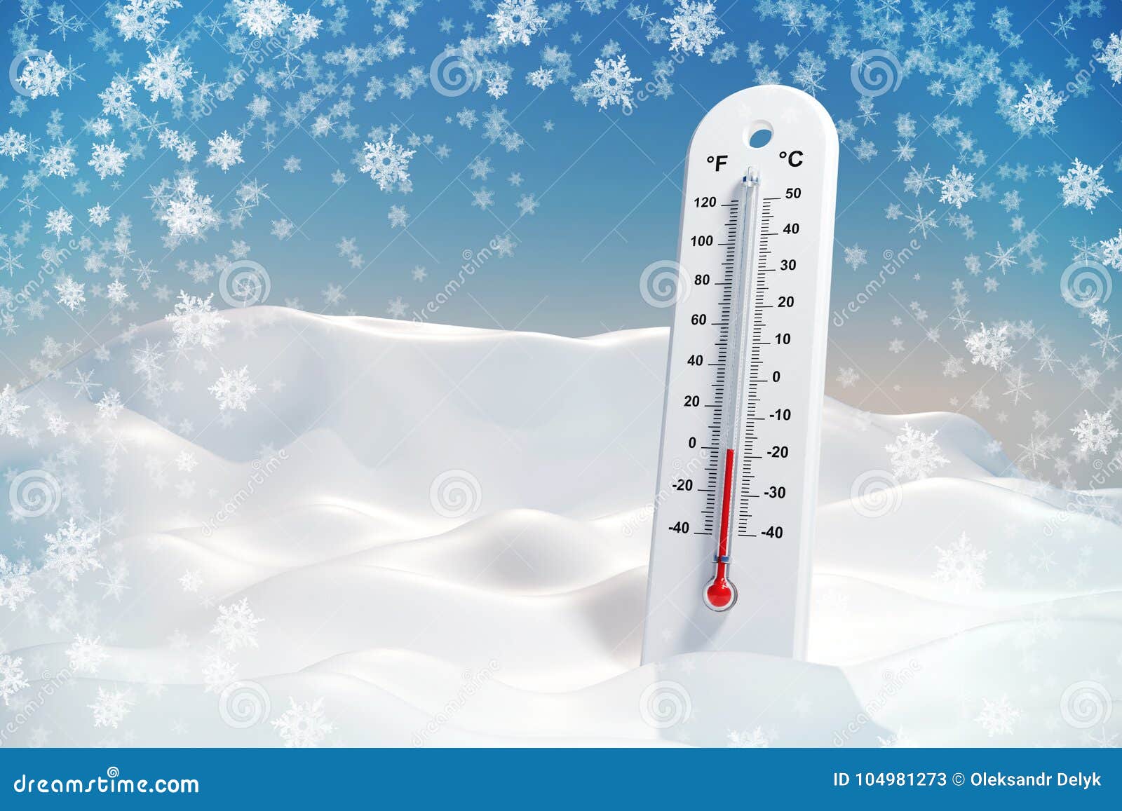 Thermometer in the Frost in a Snowdrift. Wallpaper Stock Illustration ...