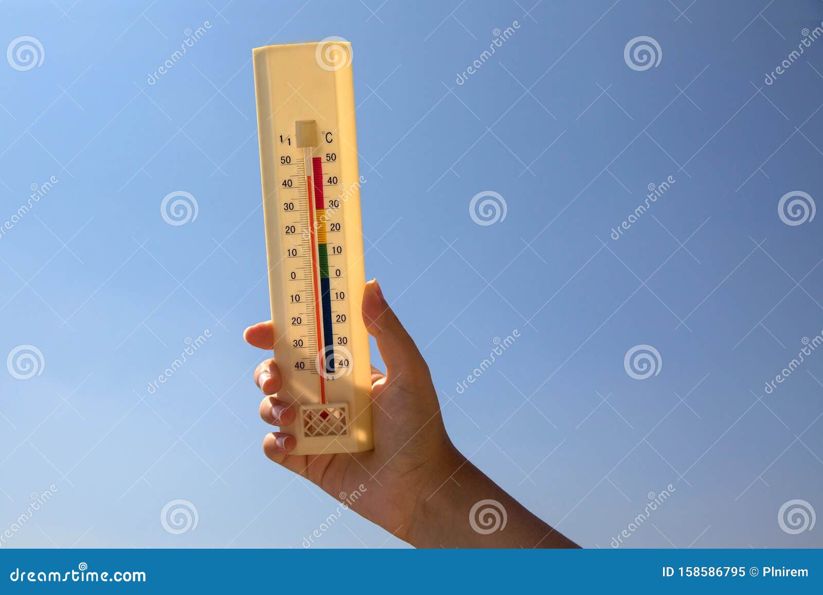 Thermometer 45 graden stock afbeelding. Image of licht - 158586795