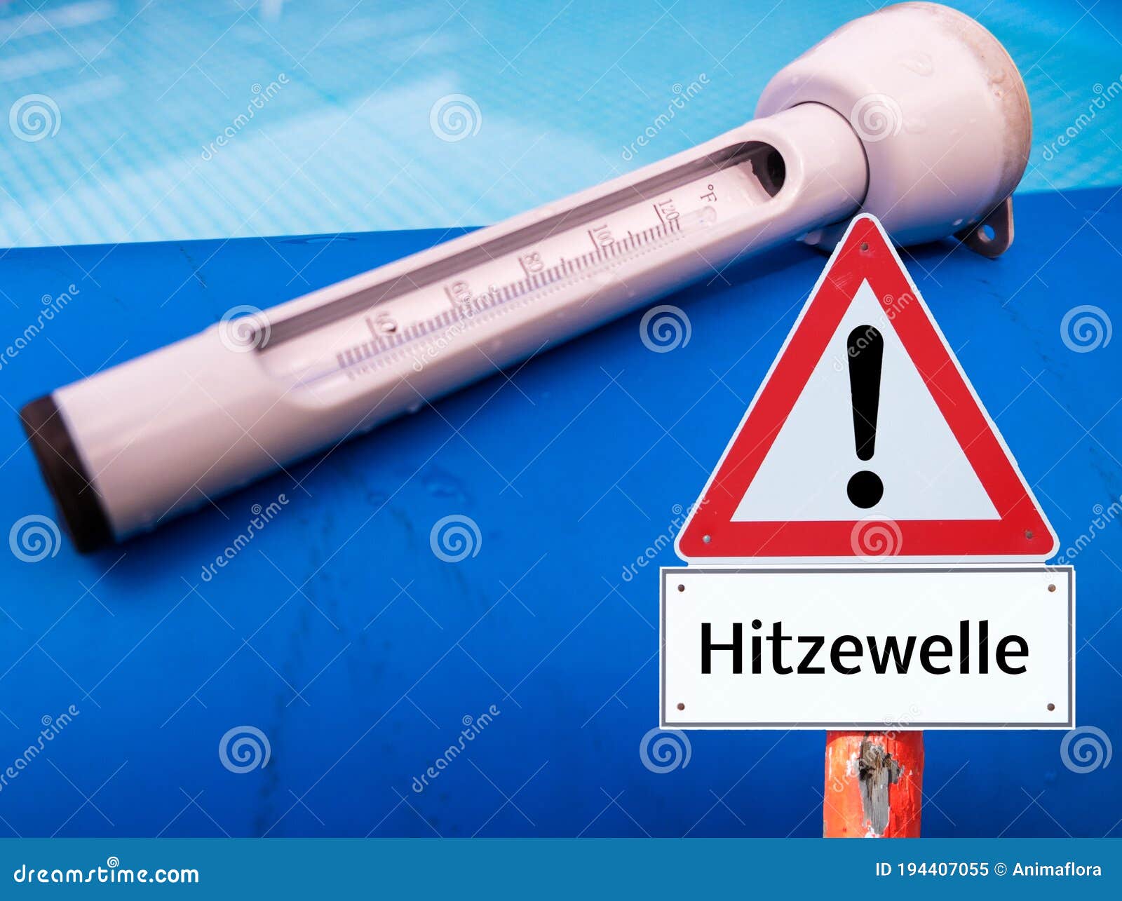 Thermometer Heat Wave Warning Sign Stock Image - Image of bathing ...