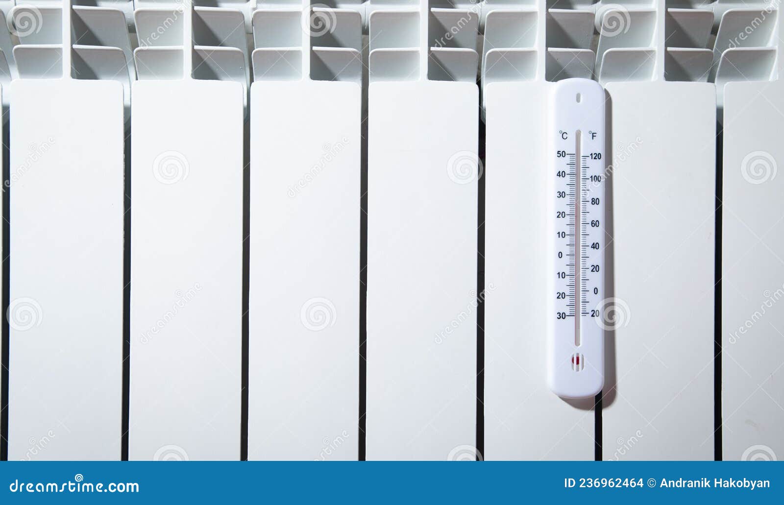 Thermometer on the Heating Radiator Stock Photo - Image of high ...