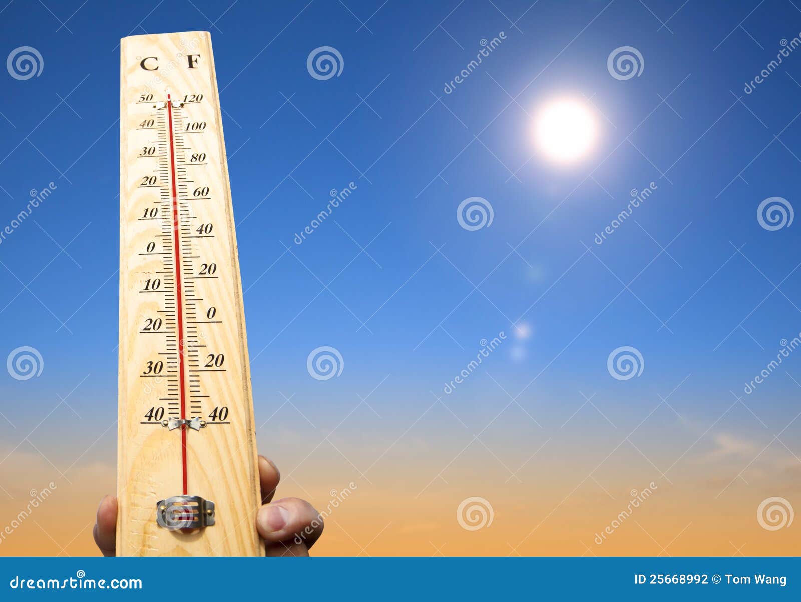 Thermometer with High Temperature Stock Photo - Image of heat, seasonal ...