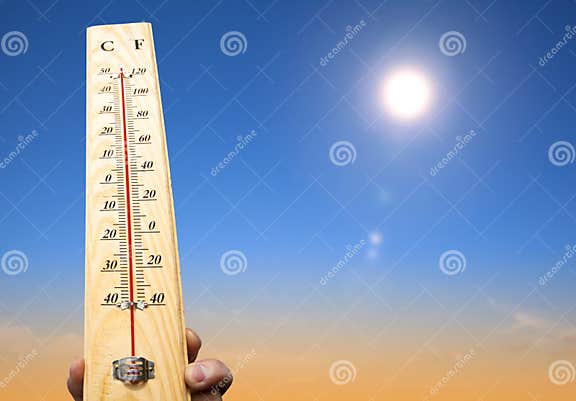 Thermometer with High Temperature Stock Photo - Image of heat, seasonal ...