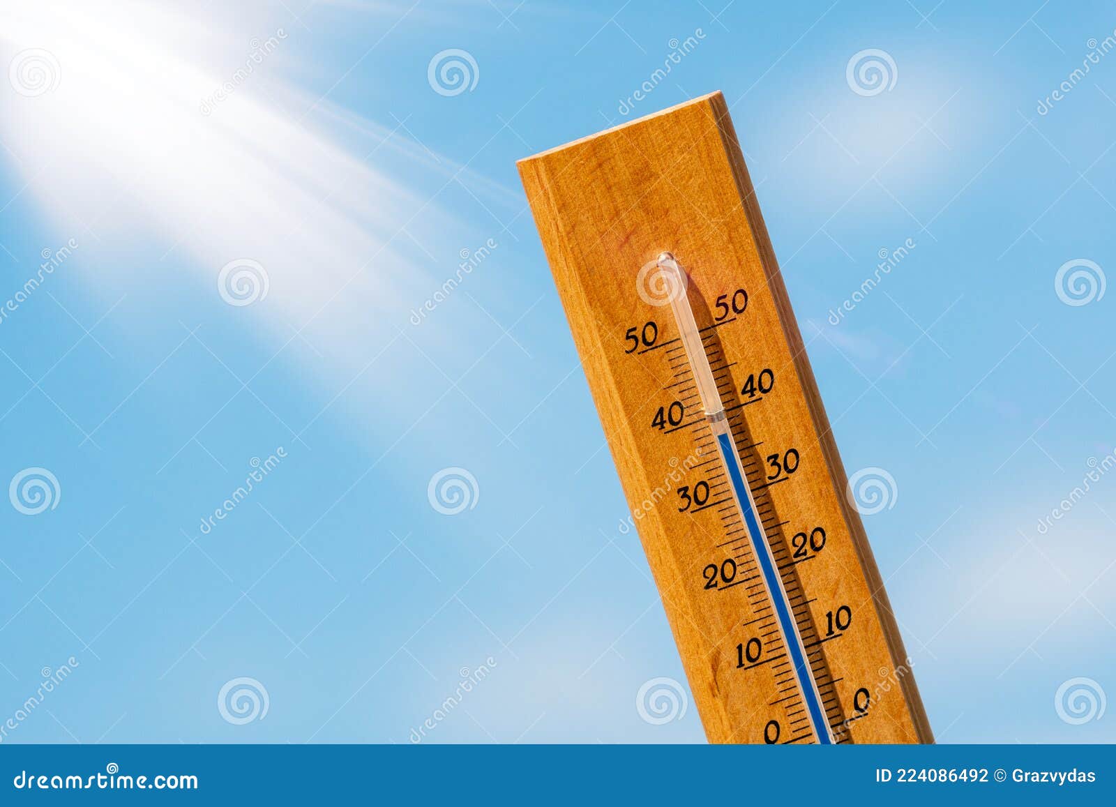 Thermometer with a High Temperature Reading on a Scale Stock Photo ...