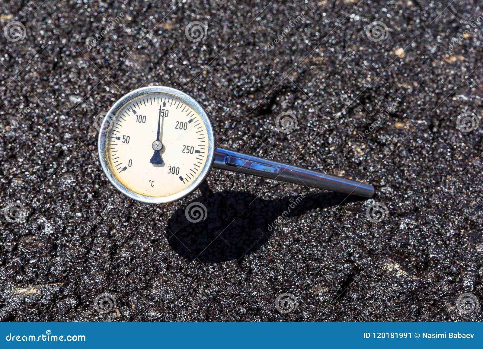 Thermometer in Hot Aspahlt Mix Stock Image - Image of control, heat ...