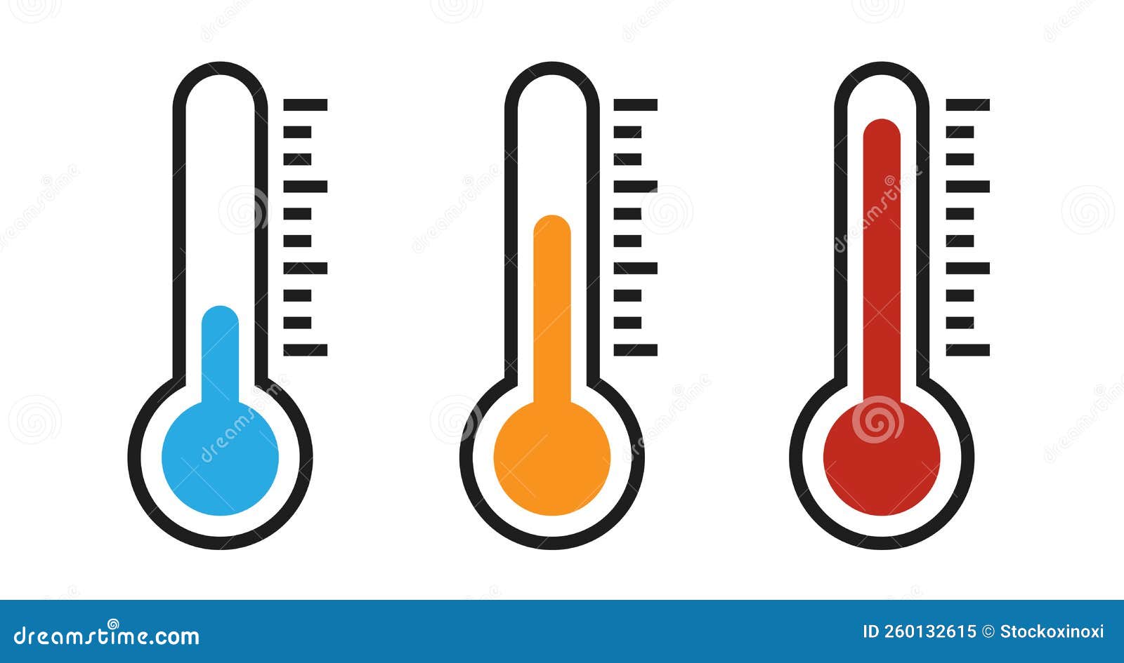 Thermometer Hot Cold Temperature Vector Icon Set Stock Vector ...