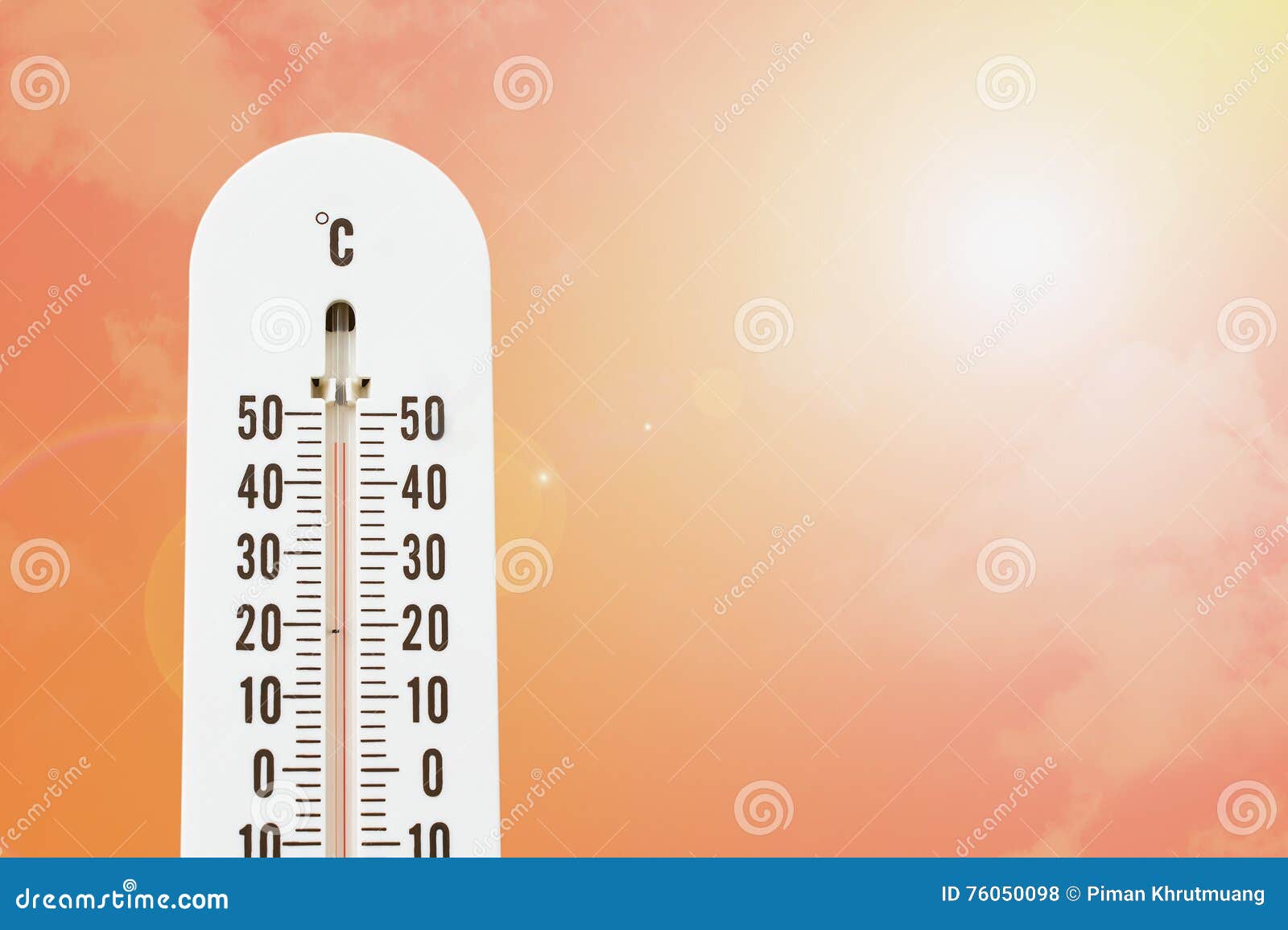 Thermometer with Hot Temperature Stock Photo - Image of measure ...