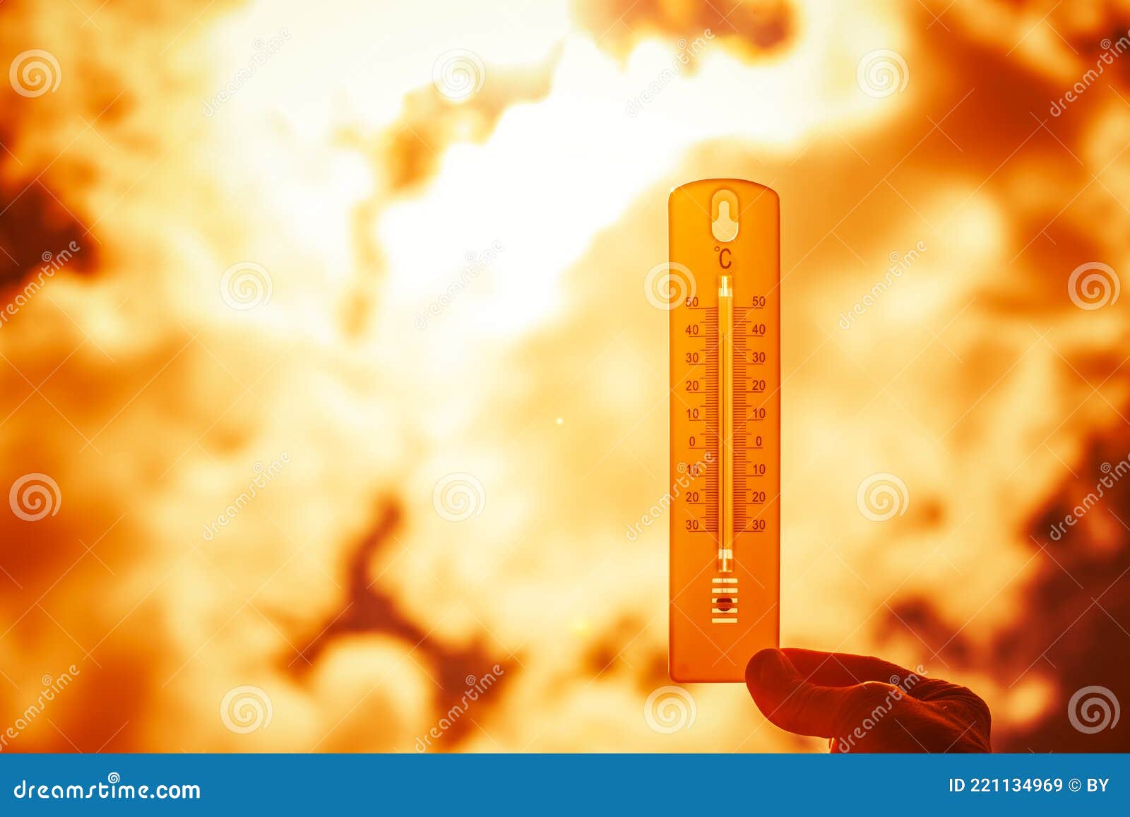 Thermometer at Hot Temperatures Stock Image - Image of degrees, high ...