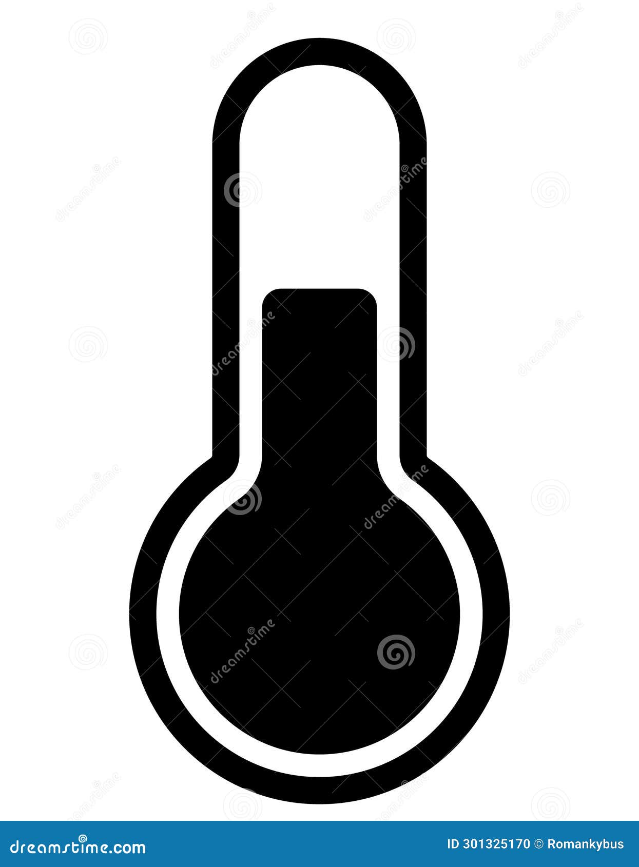 Thermometer Icon, Black and White Vector Symbol Illustration of a ...