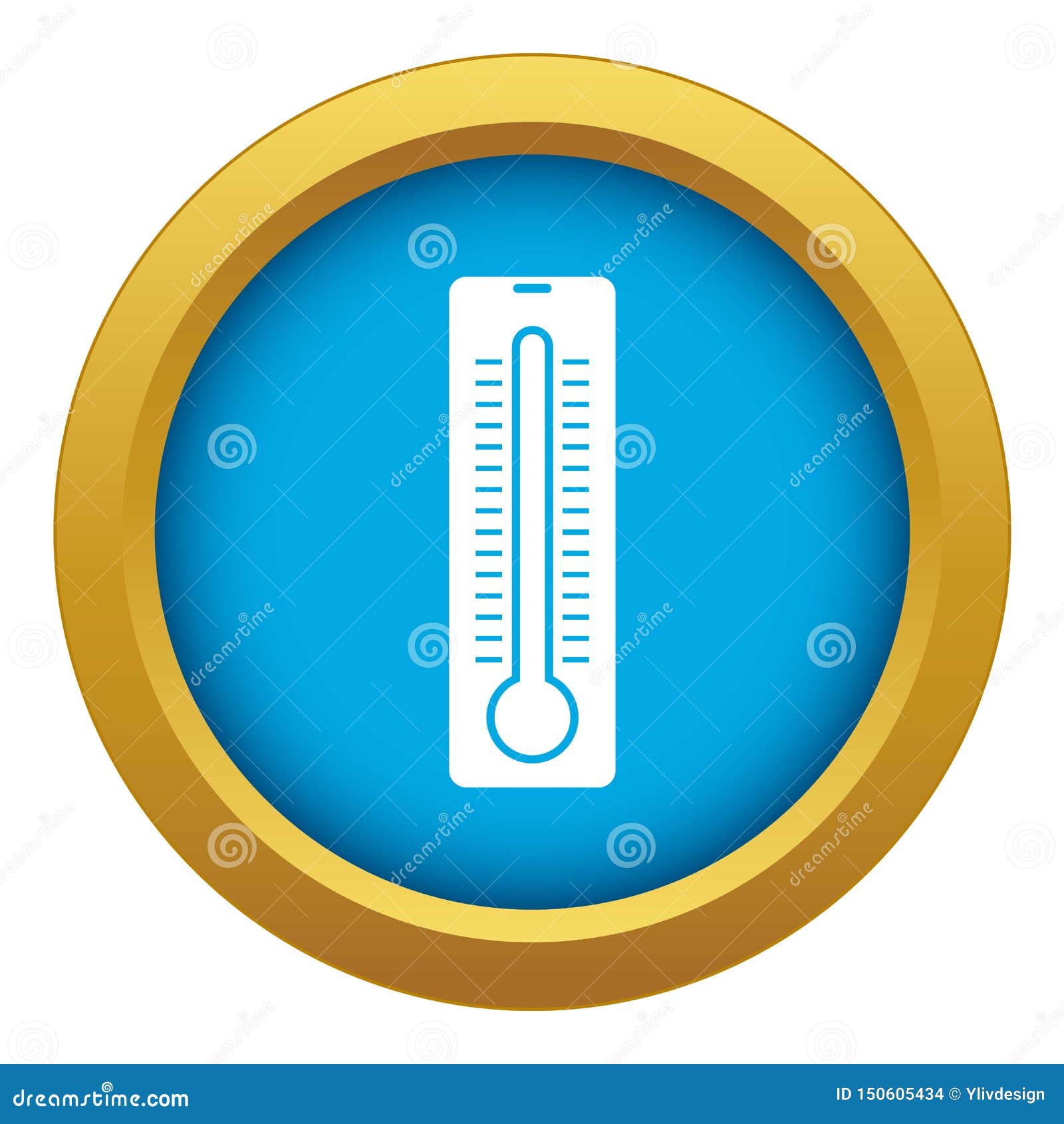 Thermometer Icon Blue Vector Isolated Stock Vector - Illustration of ...