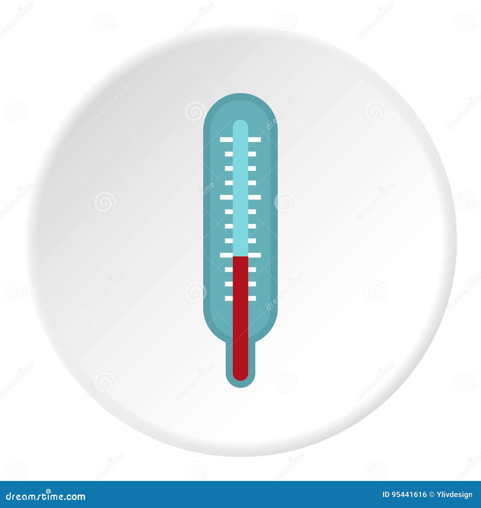 Thermometer icon circle stock vector. Illustration of care - 95441616