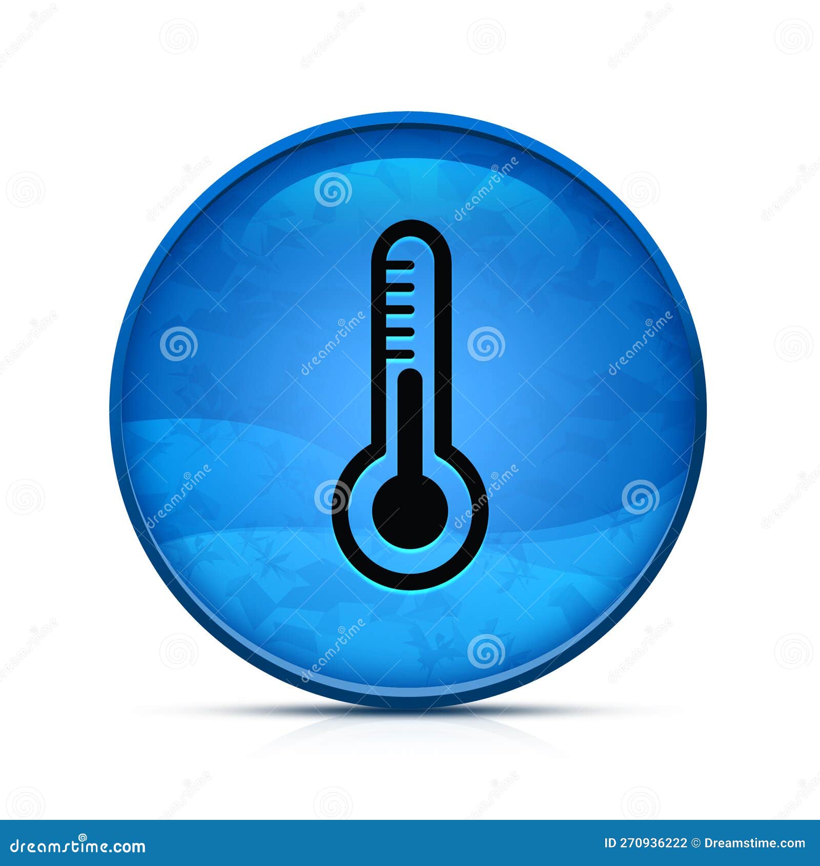 Thermometer Icon on Classy Splash Blue Round Button Illustration Stock ...