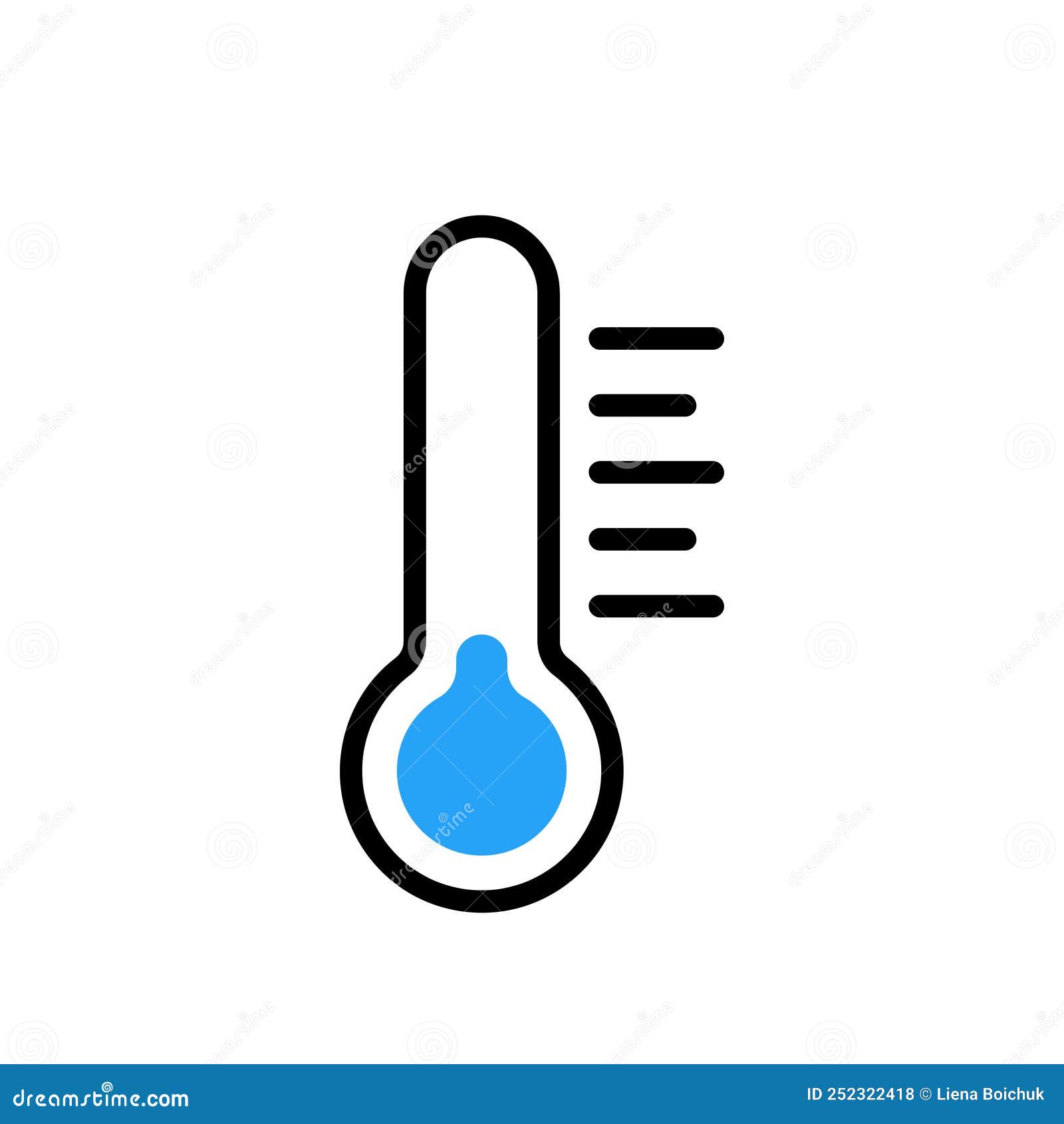 Thermometer Icon Cold, Temperature Scale Symbol, Cool Weather Sign ...