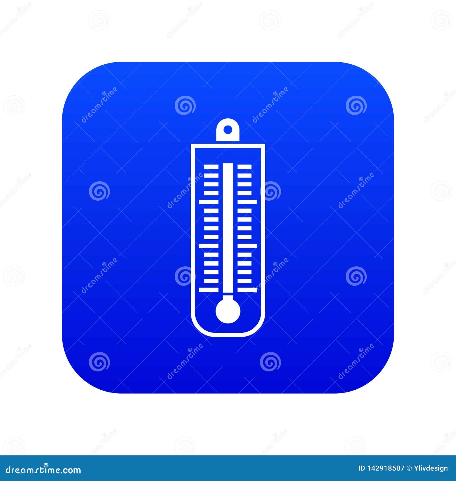 Thermometer Icon Digital Blue Stock Vector - Illustration of instrument ...