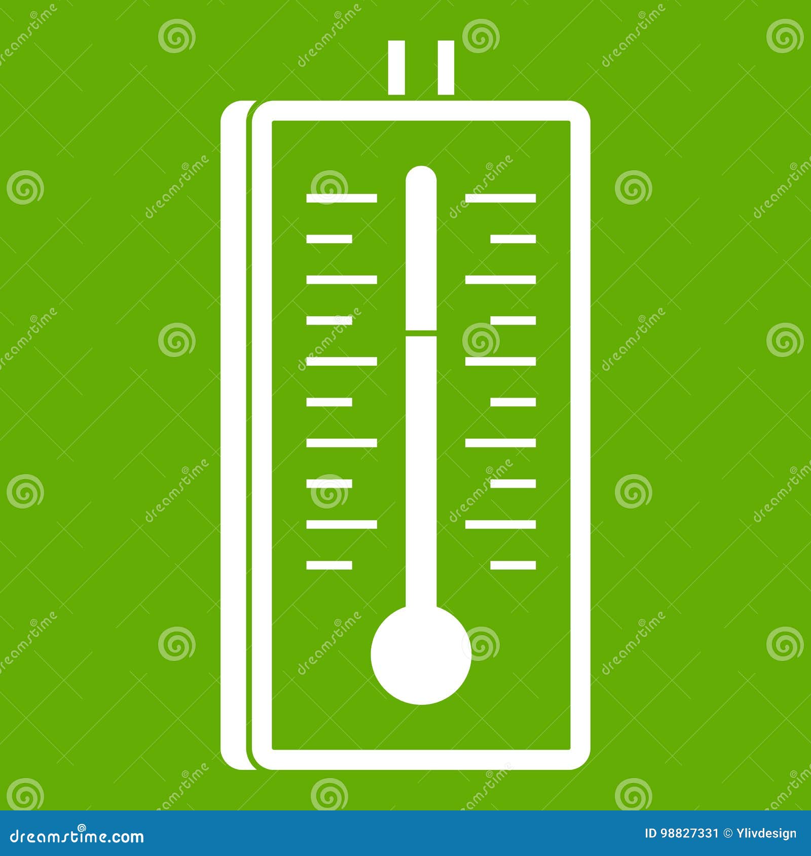 Thermometer icon green stock vector. Illustration of measurement - 98827331