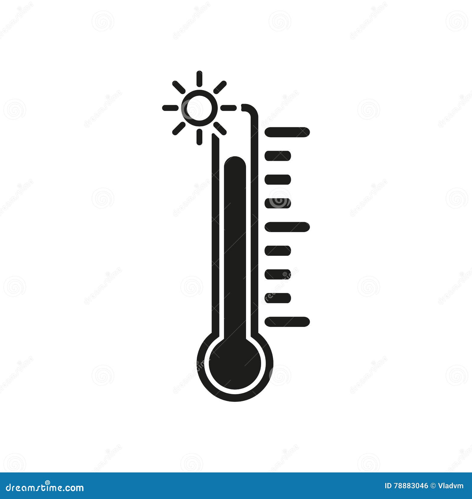 The Thermometer Icon. High Temperature Symbol Stock Vector ...