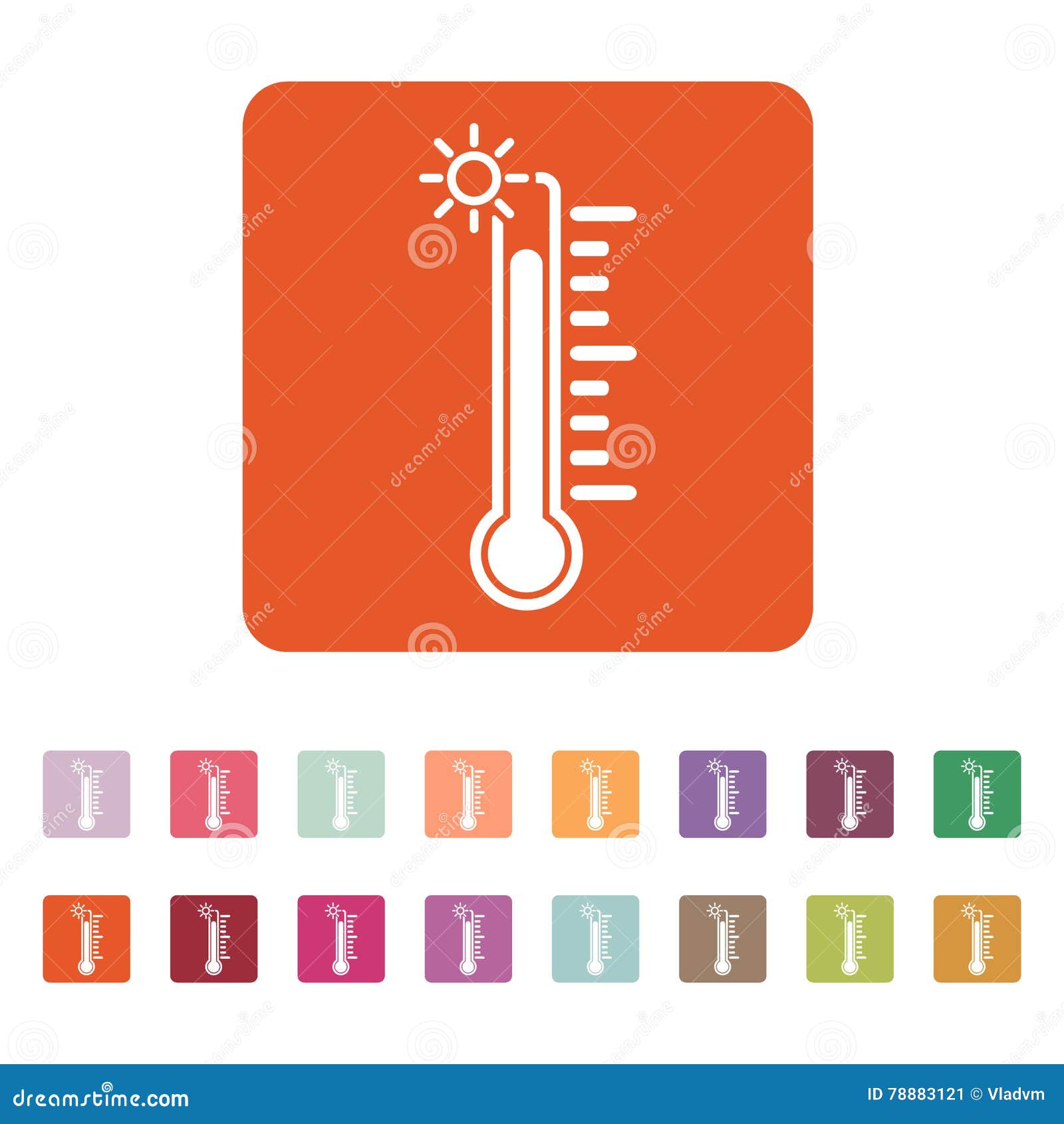 The Thermometer Icon. High Temperature Symbol Stock Vector ...
