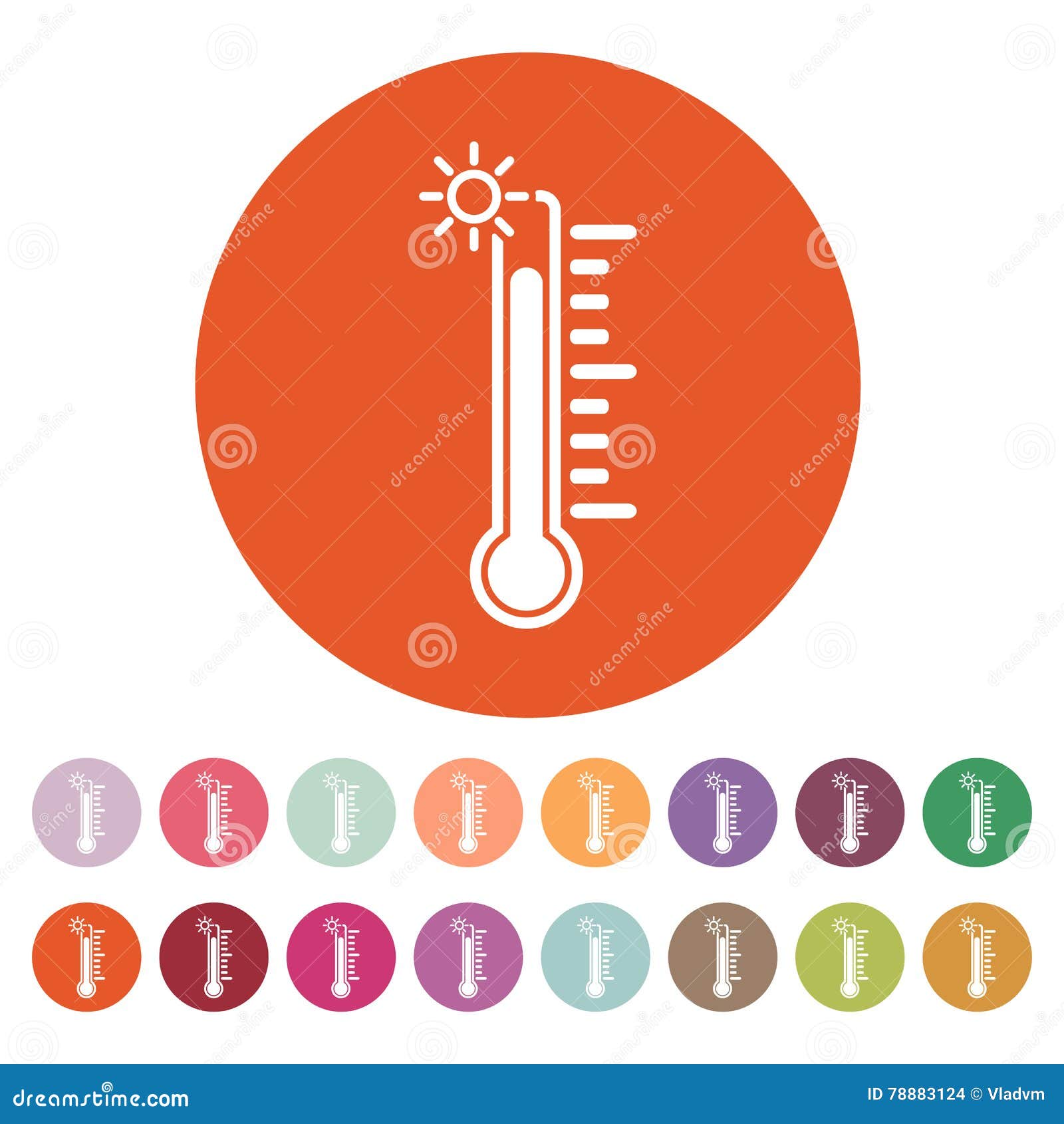 The Thermometer Icon. High Temperature Symbol Stock Vector ...