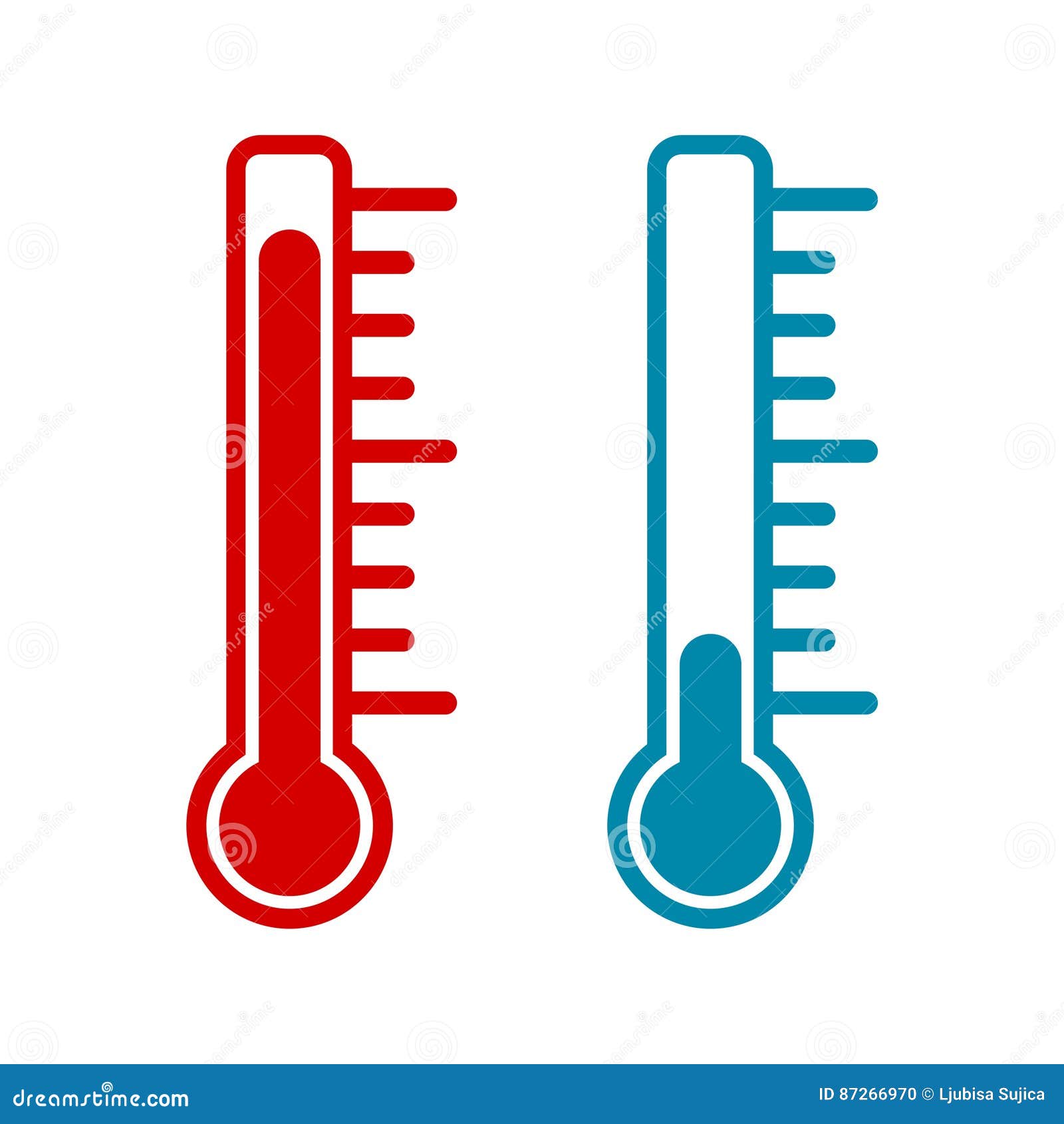 Thermometer Icon Hot and Cold Stock Vector - Illustration of equipment ...