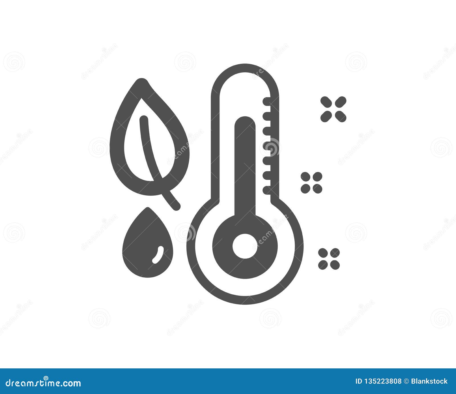 Thermometer Icon. Humidity and Leaf Sign. Vector Stock Vector ...