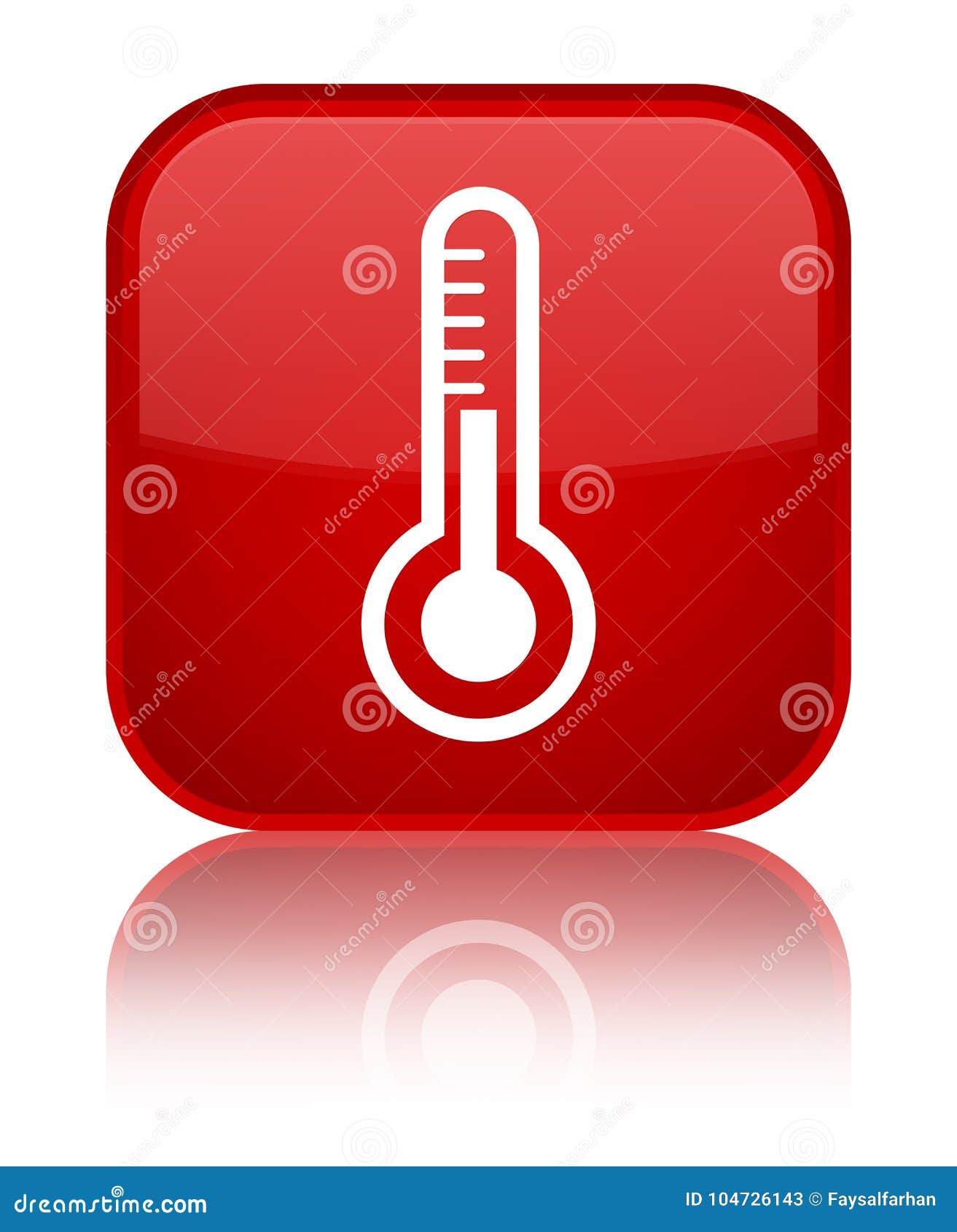 Thermometer Icon Special Red Square Button Stock Illustration ...