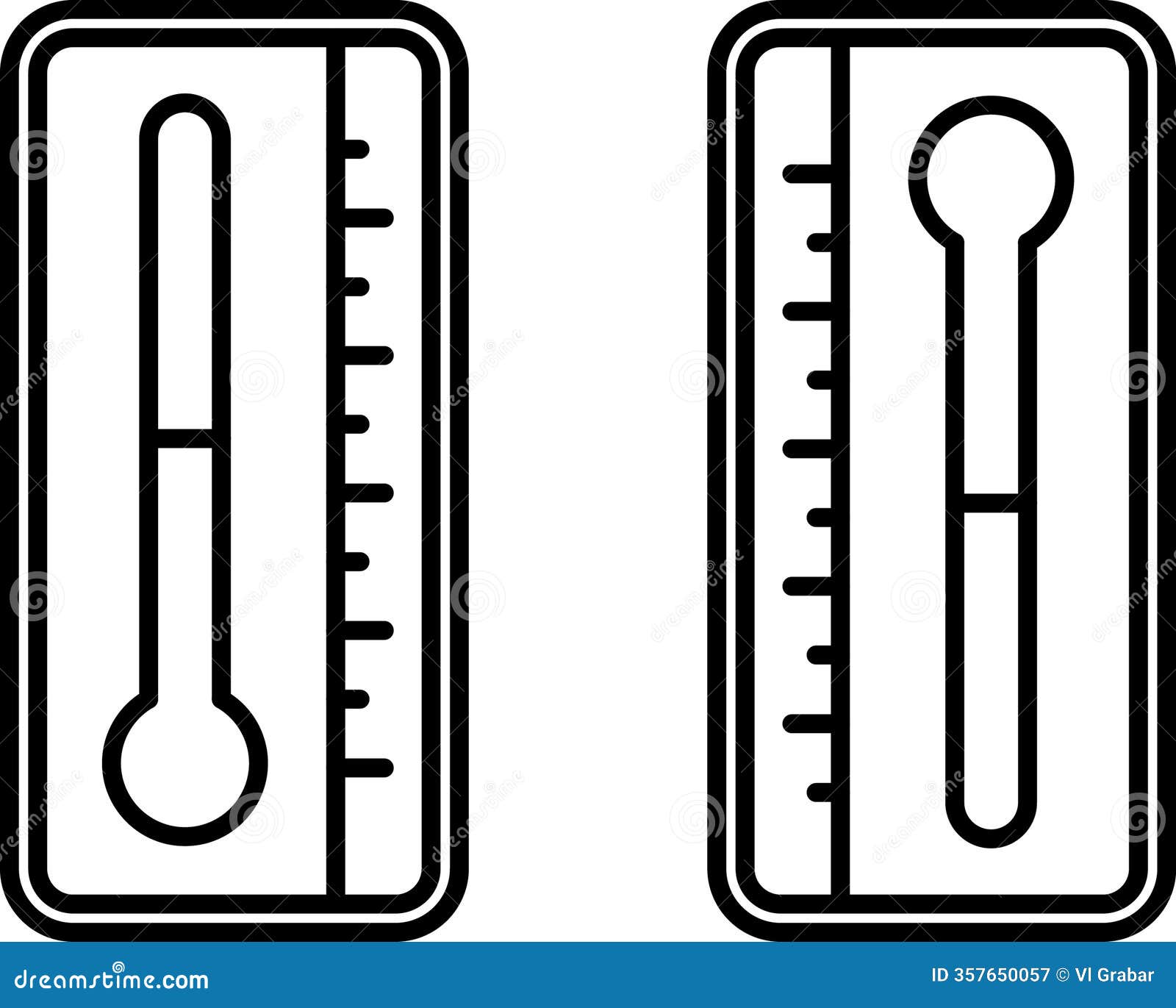 Thermometer Icon with Measuring Ruler. Simple Sign of Hot and Cold ...