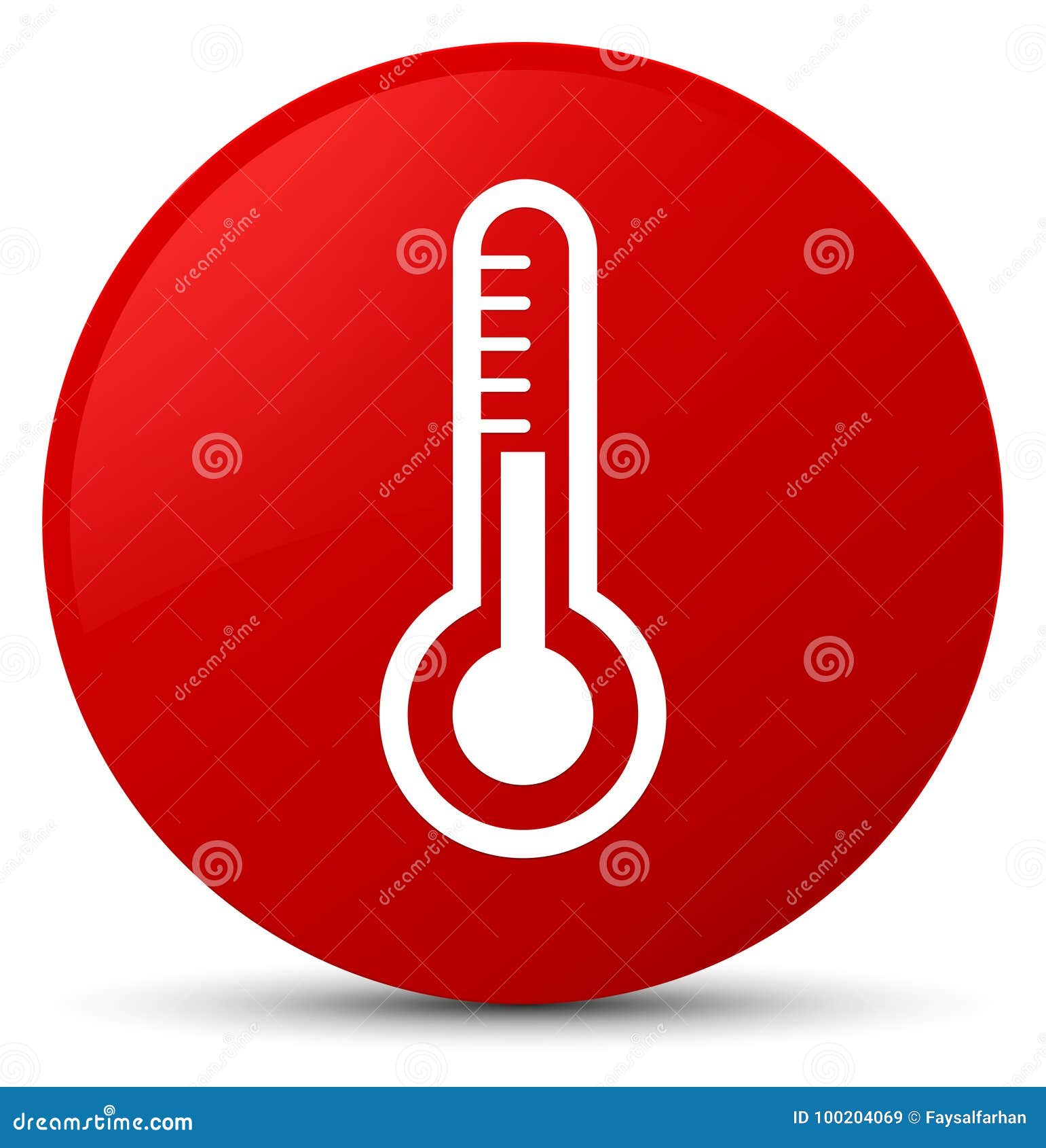 Thermometer Icon Red Round Button Stock Illustration - Illustration of ...