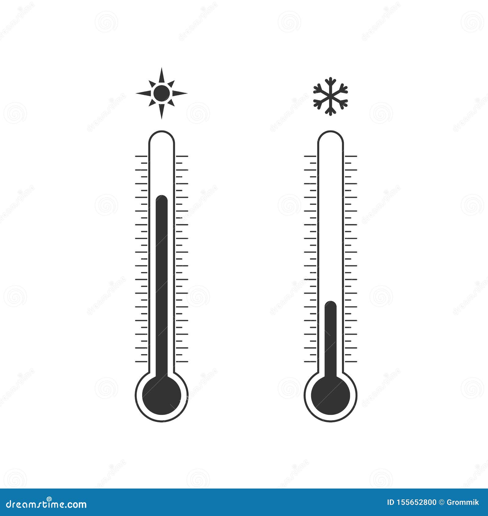 Thermometer Icon Set, Simple Flat Design Stock Vector - Illustration of ...