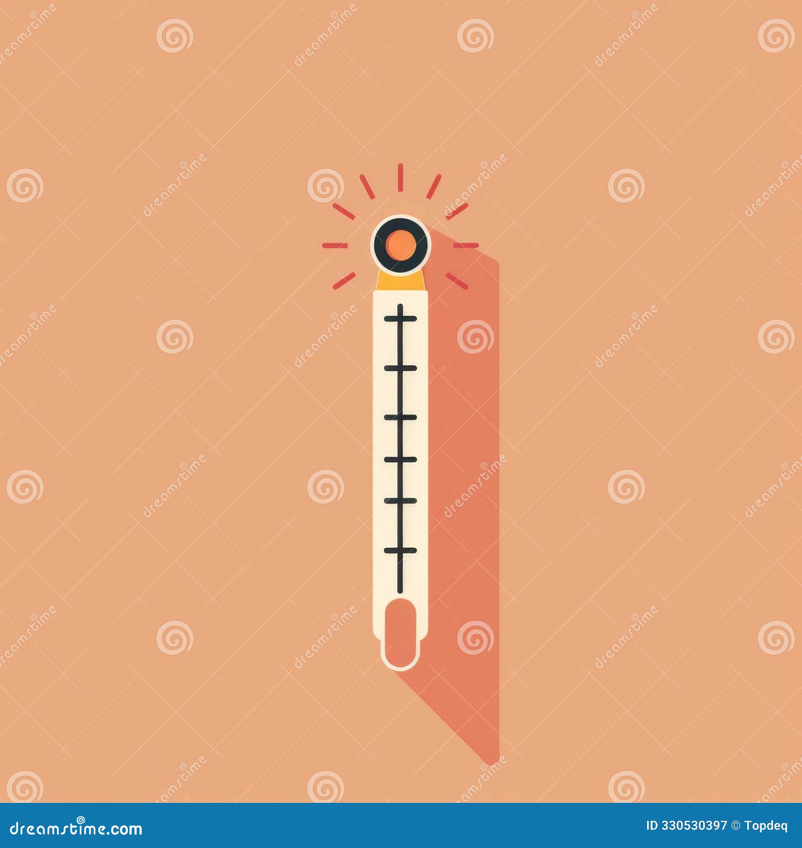 Thermometer Icon Showing High Temperature on an Orange Background Stock ...