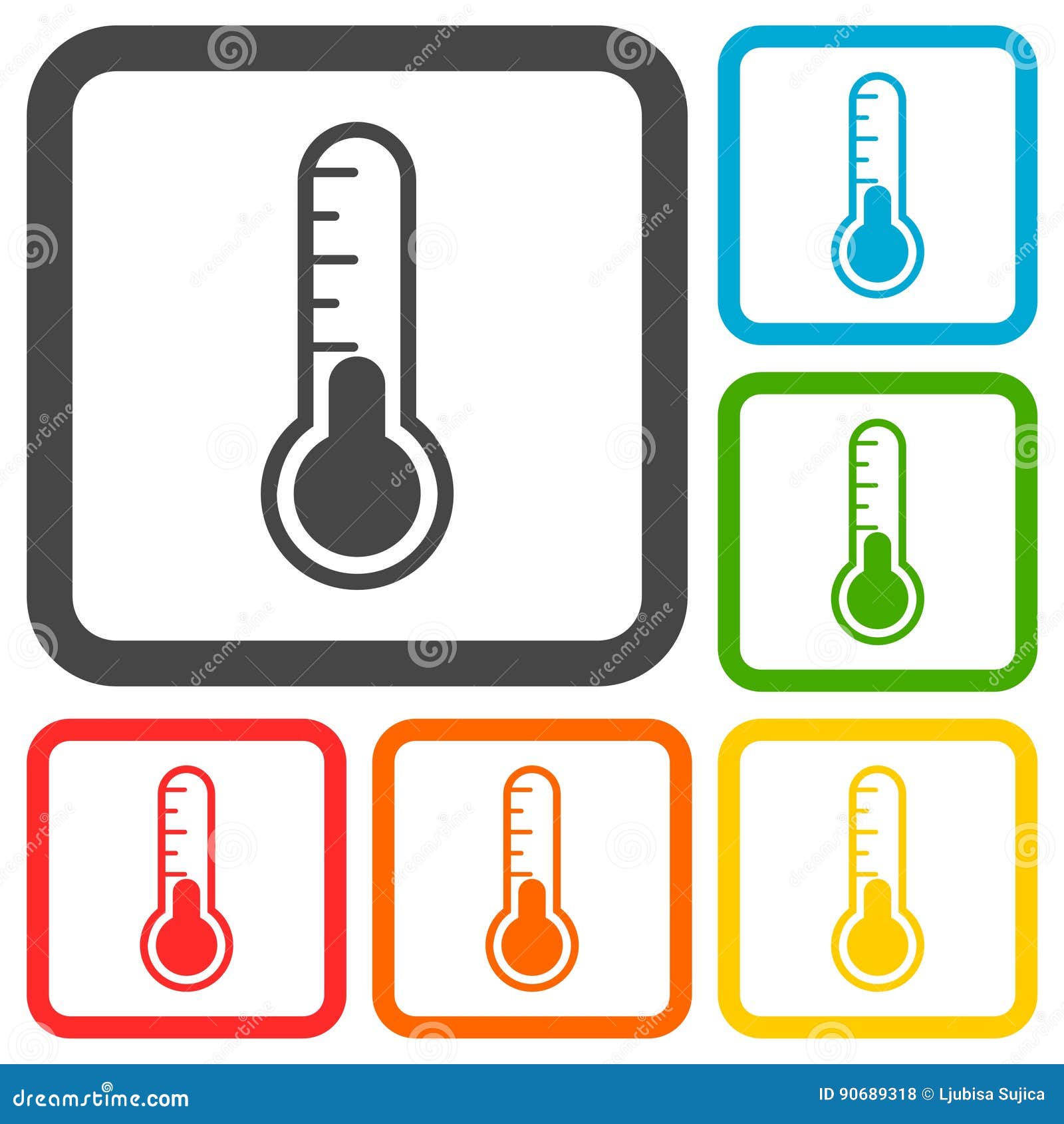 Thermometer icon stock vector. Illustration of indicator - 90689318