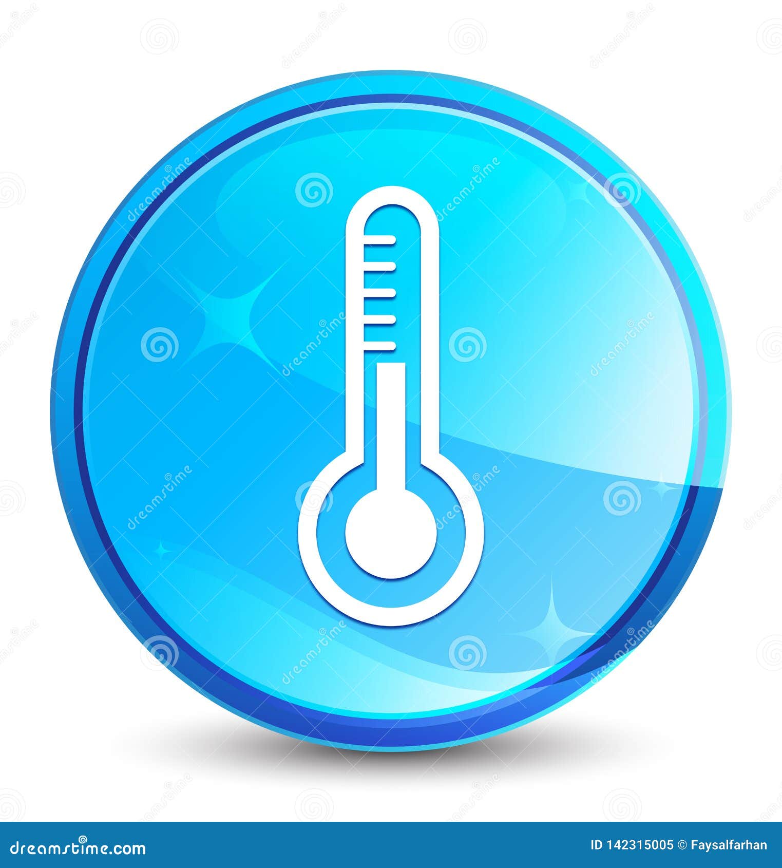 Thermometer Icon Splash Natural Blue Round Button Stock Vector ...