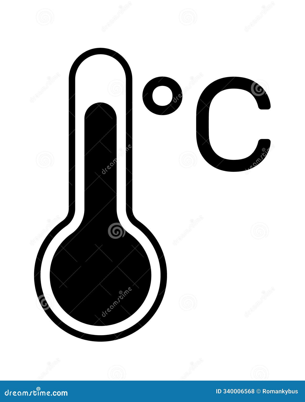 Thermometer Icon Temperature Symbol, Black and White Vector Illustration of a Device that ...