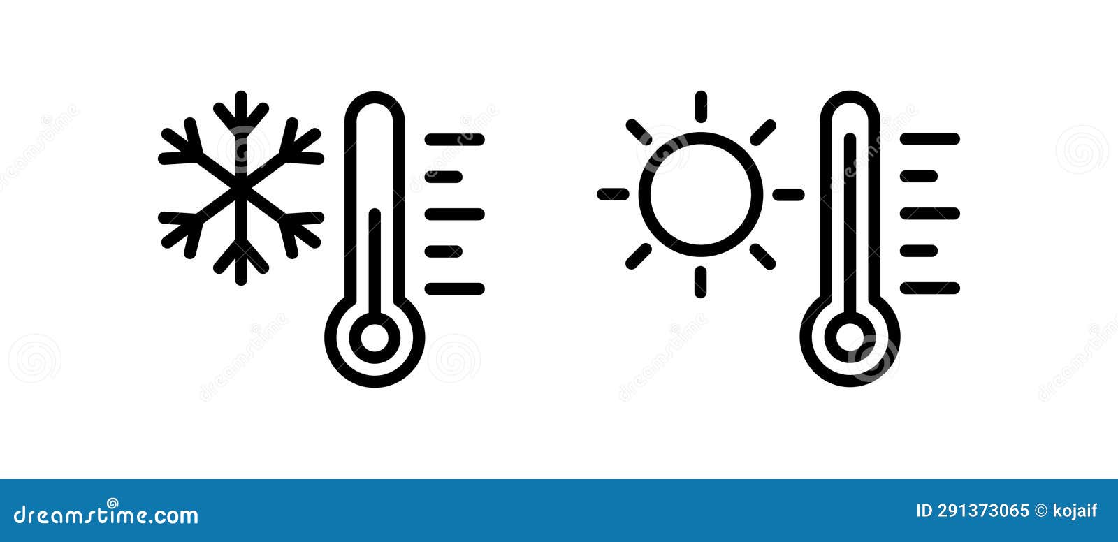 Thermometer Icon Vector Set. Cold and Hot Temperature Symbol Stock ...