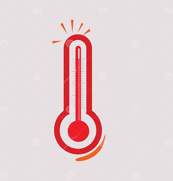 Thermometer Indicates High Temperature Icon Stock Illustration ...