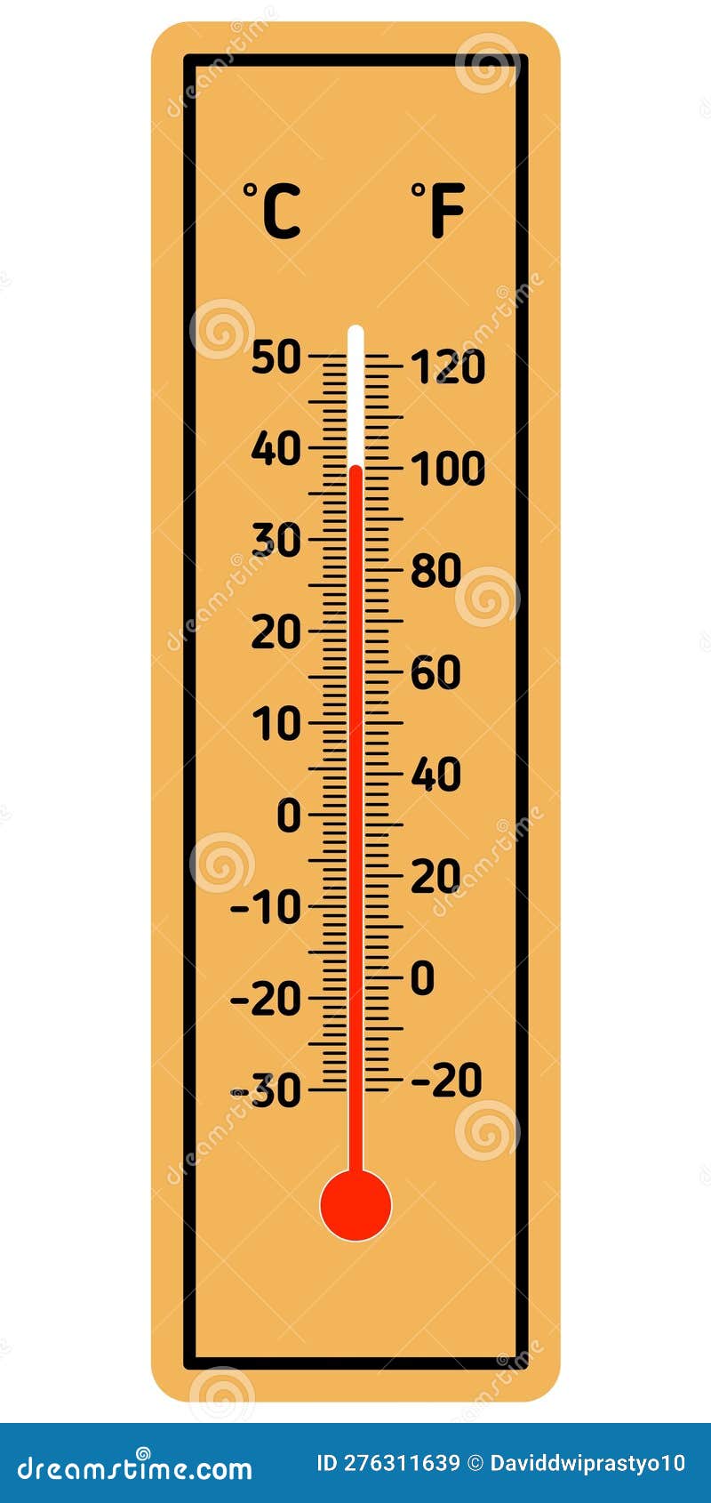 A Thermometer Indicating High Temperature Stock Vector - Illustration ...