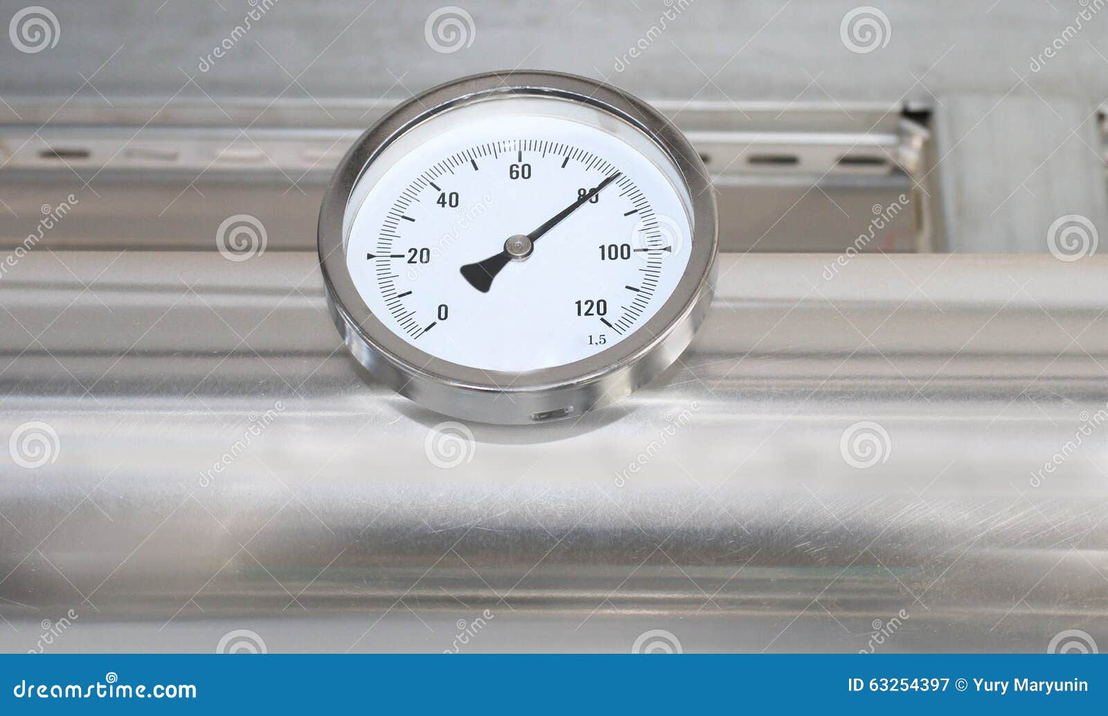 Thermometer stock image. Image of dial, round, pipe, degree - 63254397