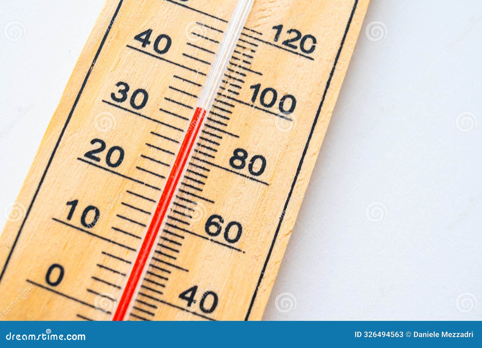 Thermometer on Light Surface. Stock Image - Image of overheating ...