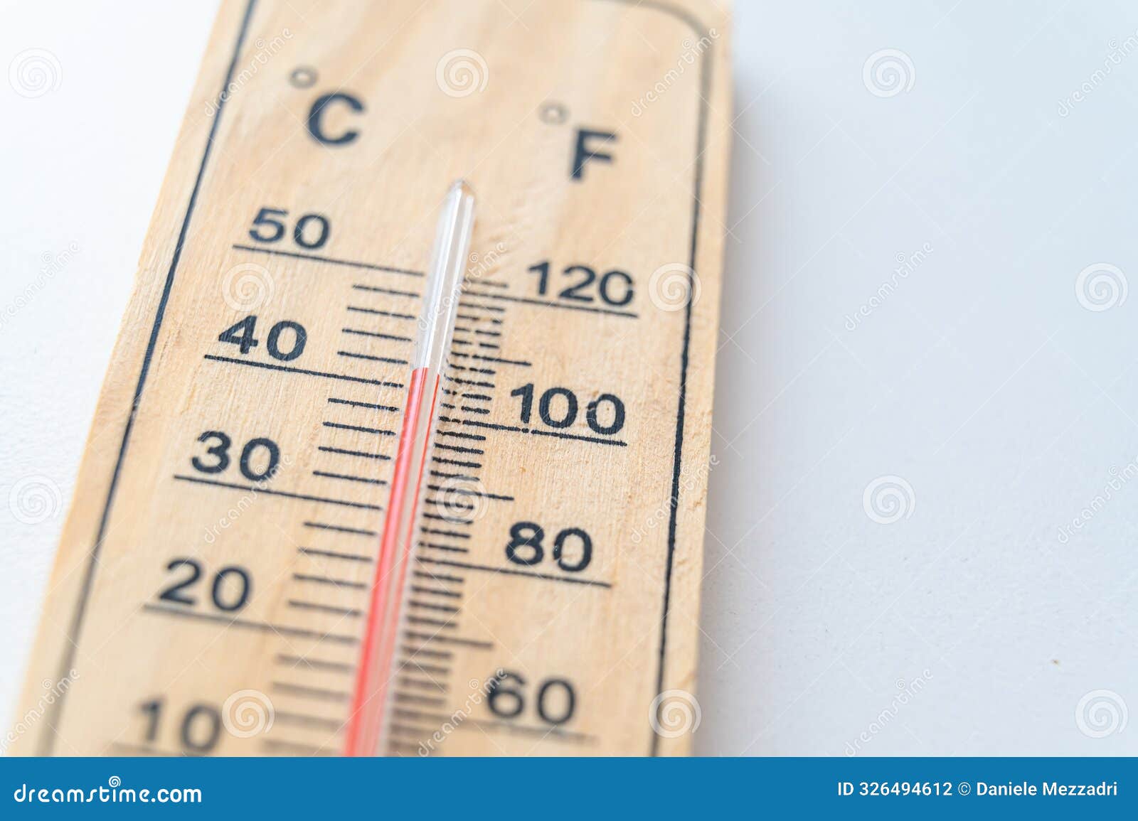 Thermometer on Light Surface. Stock Photo - Image of average, summer ...