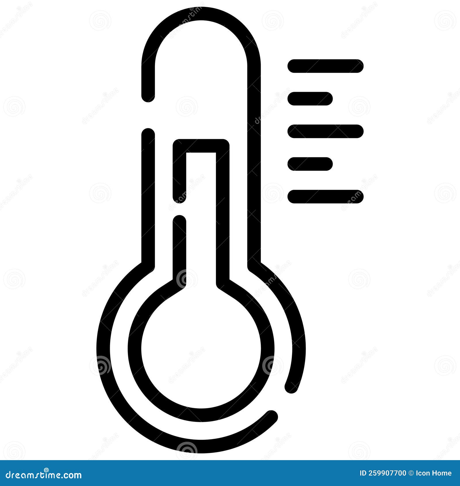Thermometer Line Icon Isolated on White Background Stock Vector ...