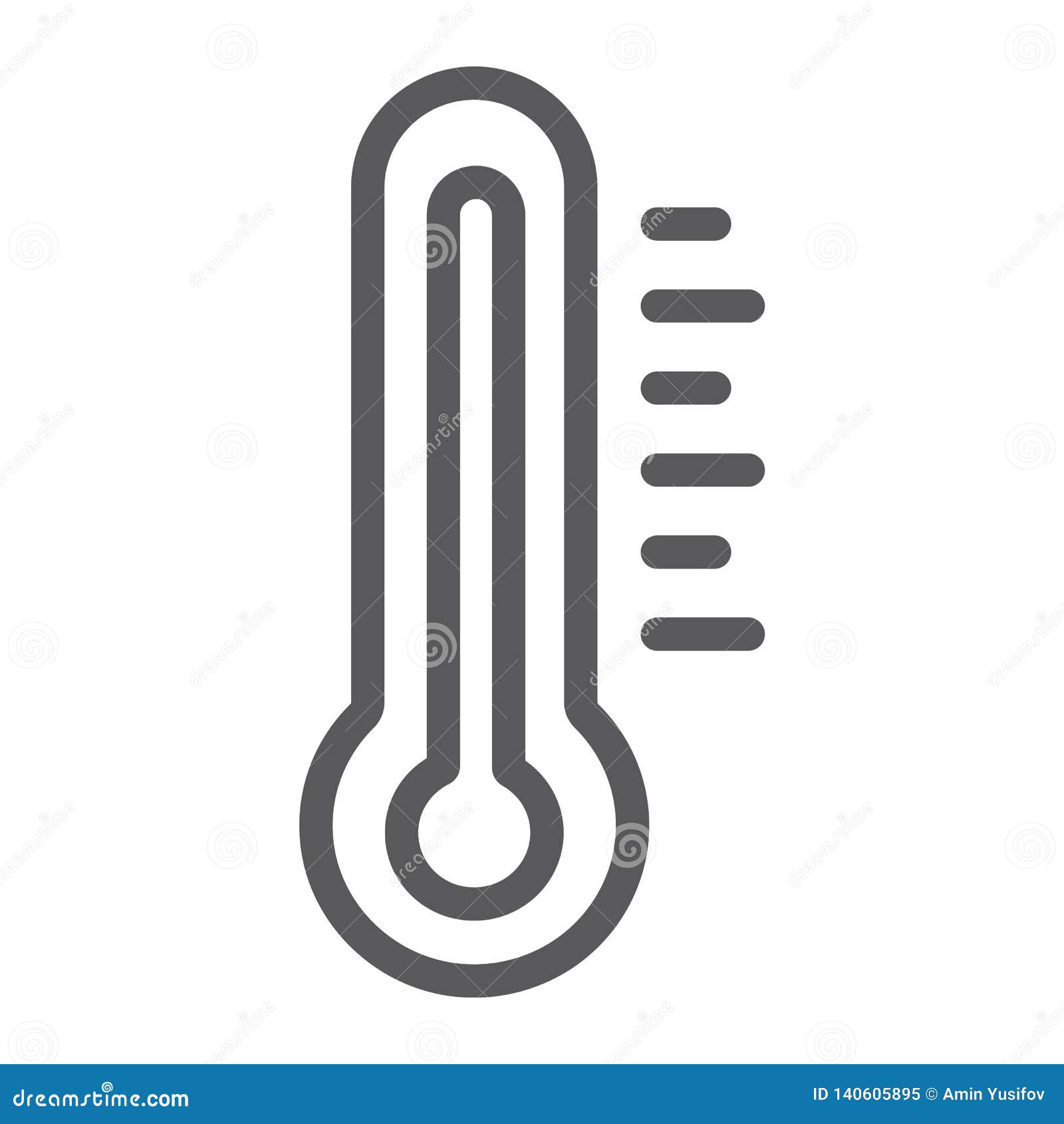 Thermometer Line Icon, Medicine and Temperature, Measurement Tool Sign ...